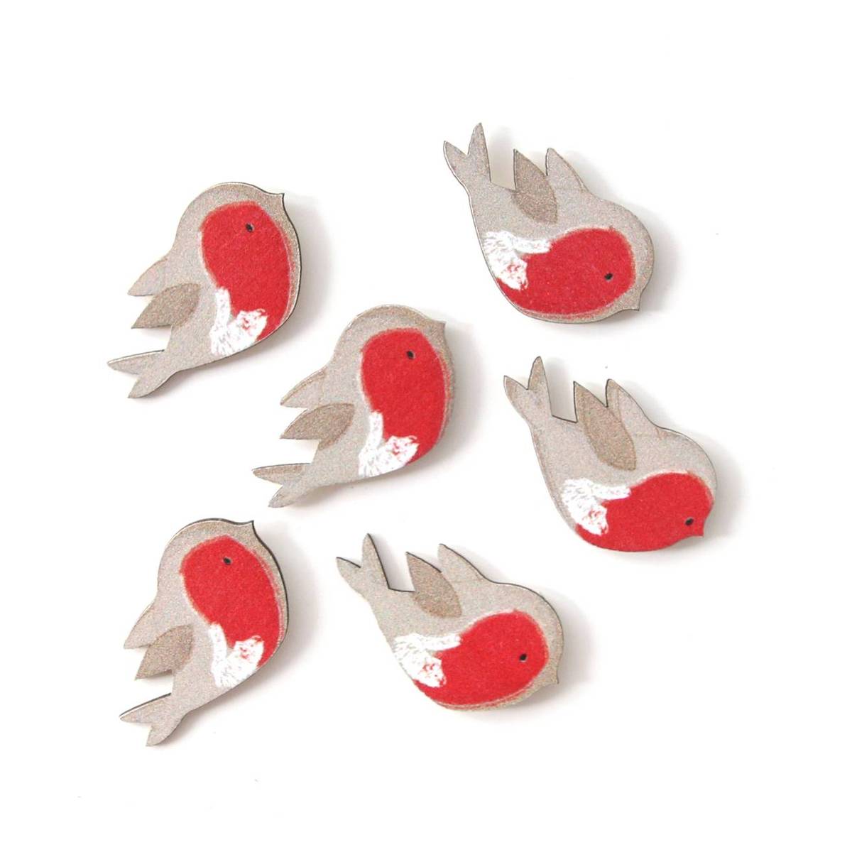 Robin Wooden Toppers 6 Pack | Hobbycraft