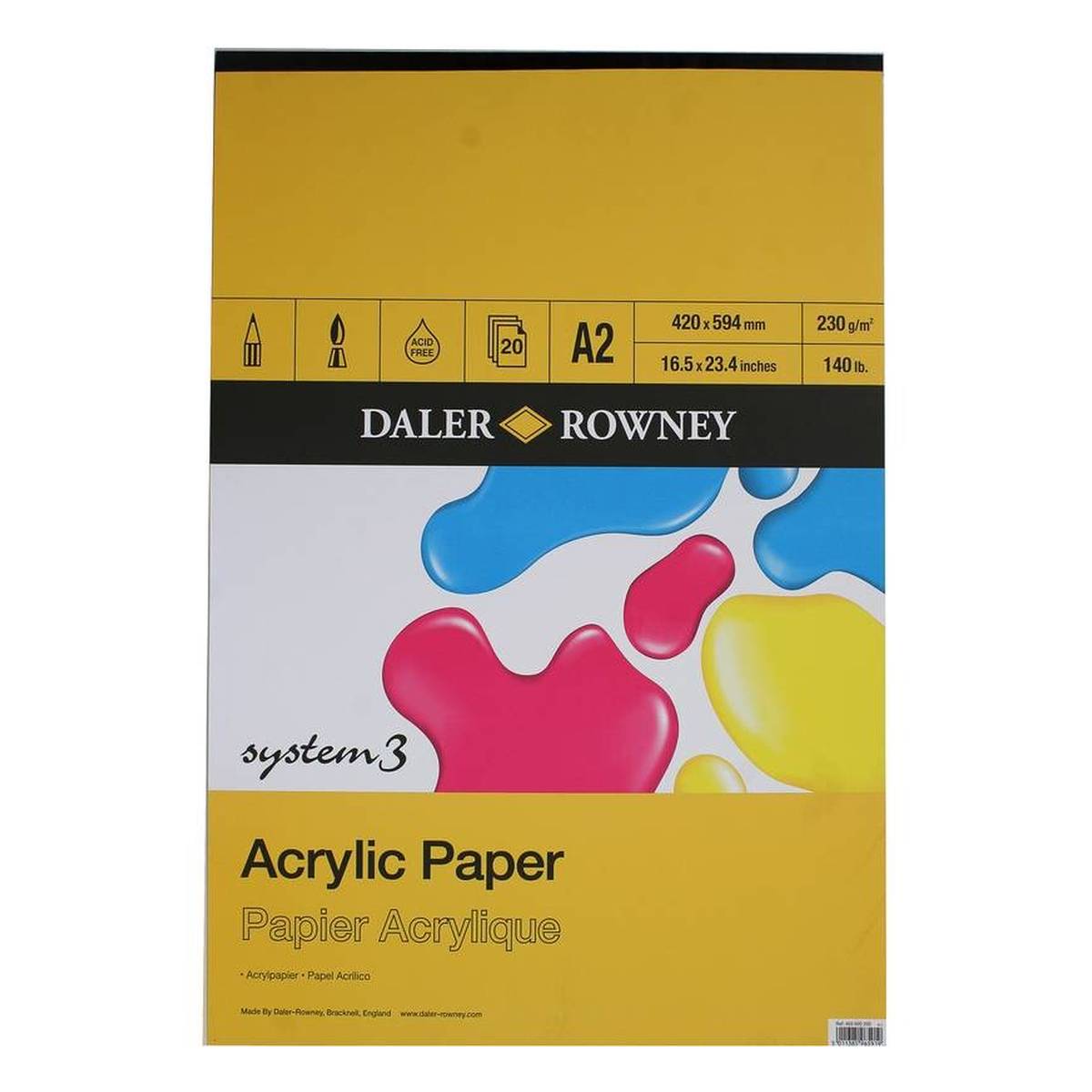 Daler-Rowney System3 Acrylic Pad A2 20 Sheets | Hobbycraft