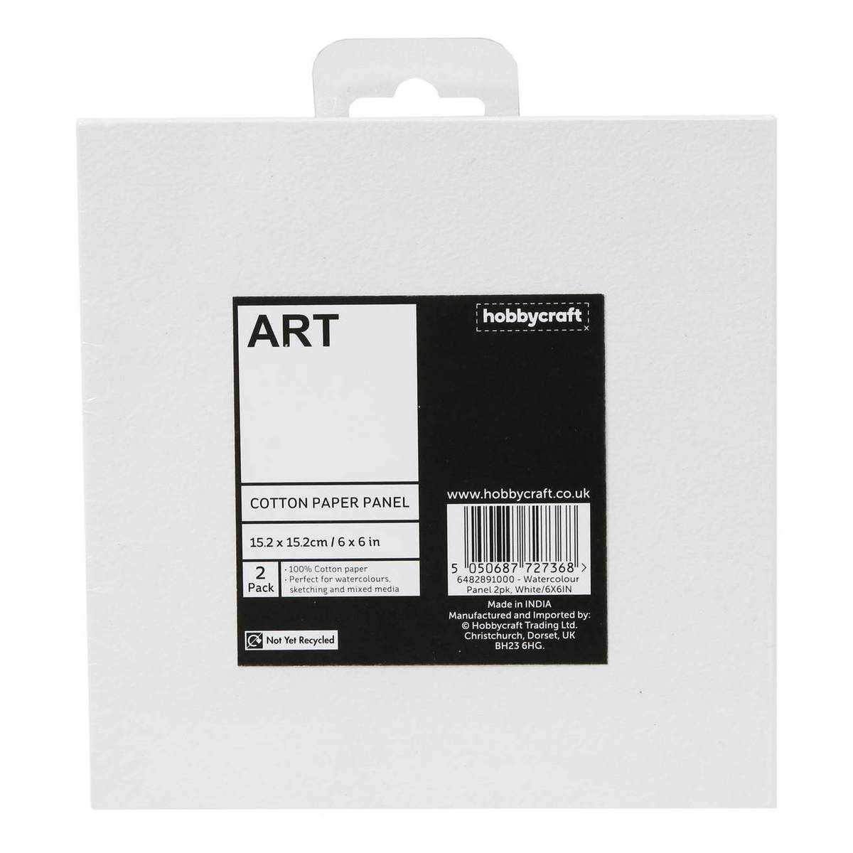 Watercolour Cotton Paper Panel 6 x 6 Inches 2 Pack | Hobbycraft