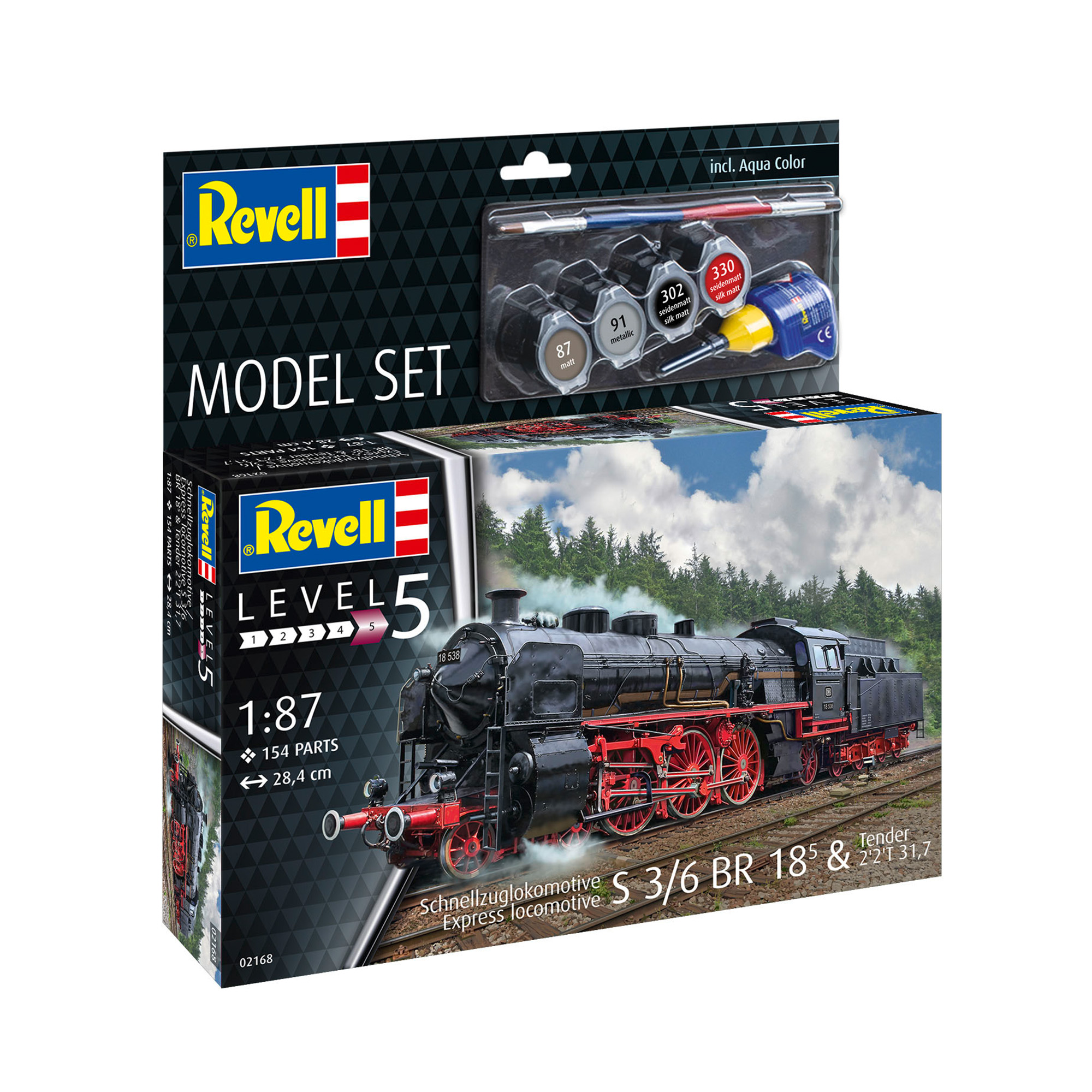 Revell Express Locomotive S 3/6 BR 18 and Tender Model Kit 1:87 ...