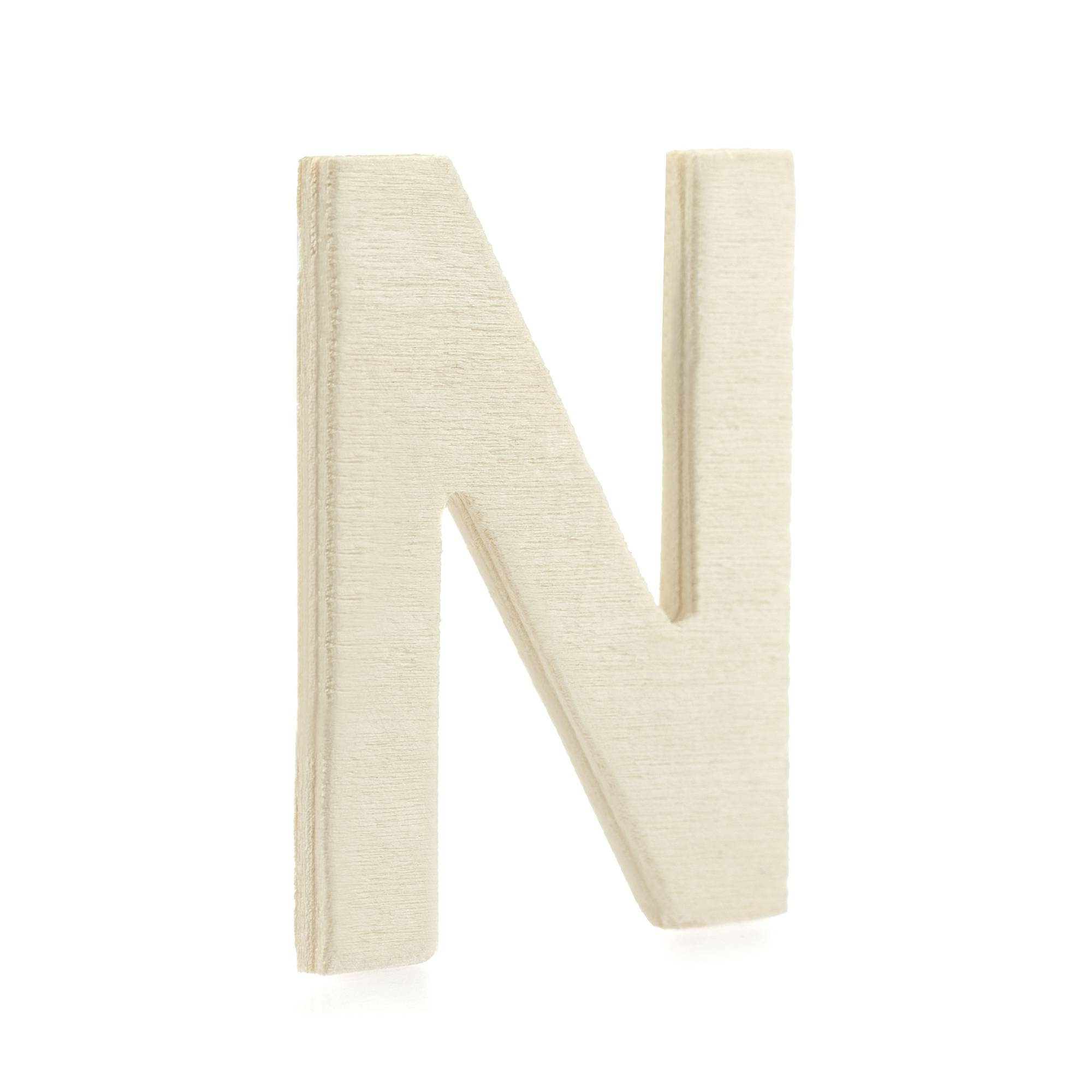 Small Wooden Letter N 6.5cm | Hobbycraft