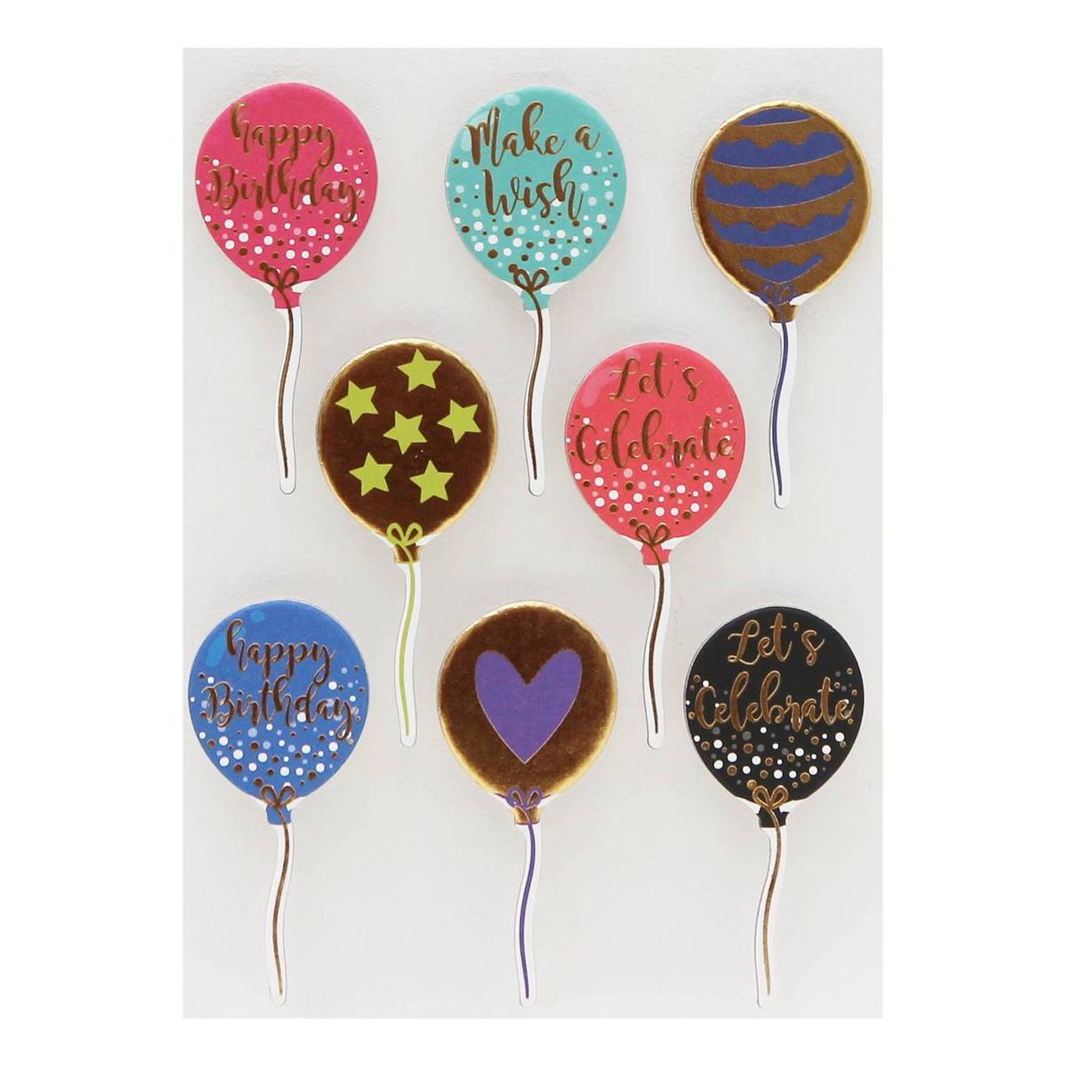 Birthday Balloon Chipboard Toppers 8 Pack | Hobbycraft
