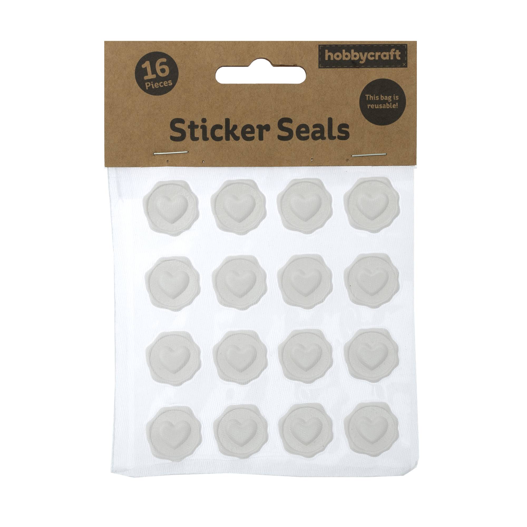 Pearlised White Sticker Seals 16 Pack | Hobbycraft