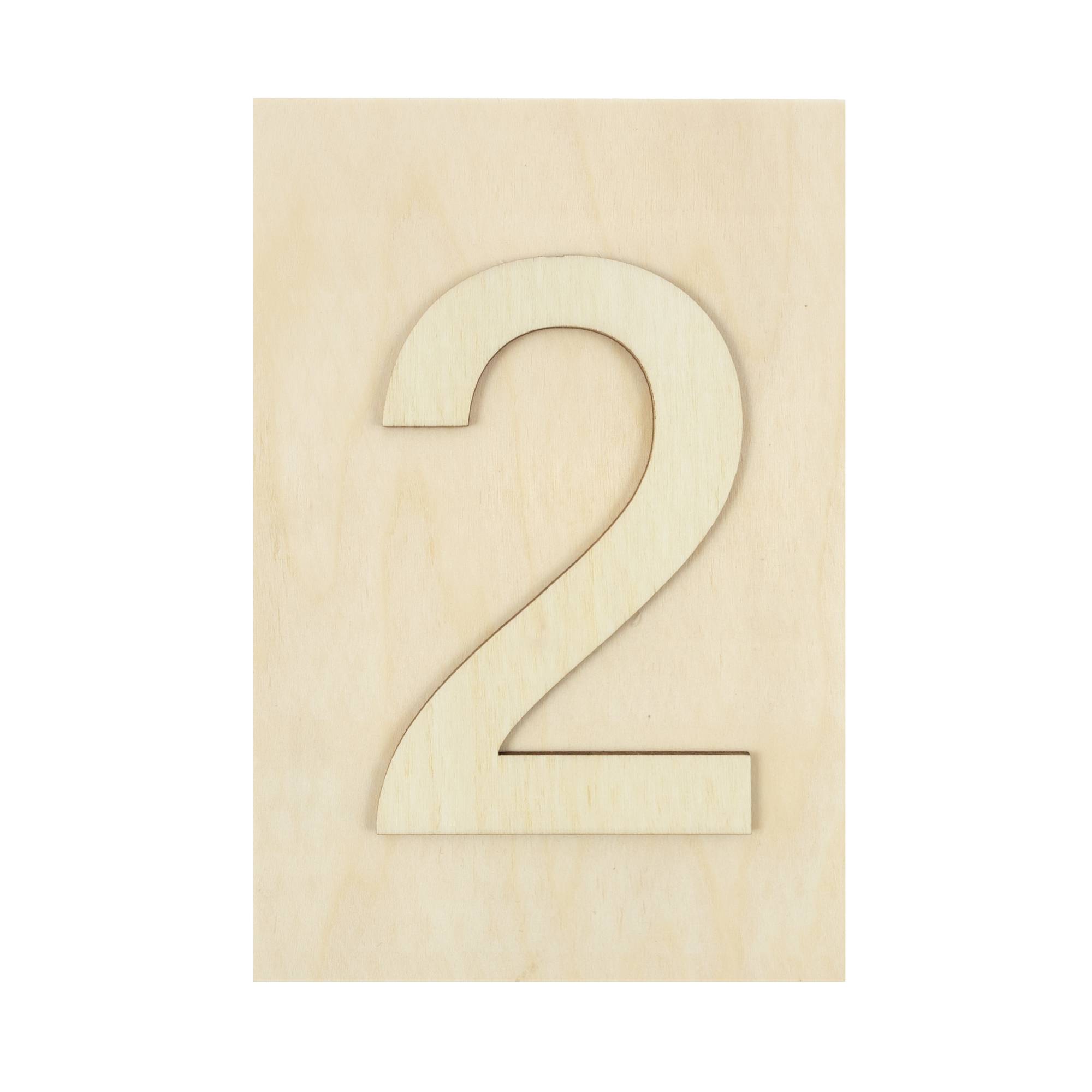 Wooden Number 2 Plaque 10cm x 15cm | Hobbycraft