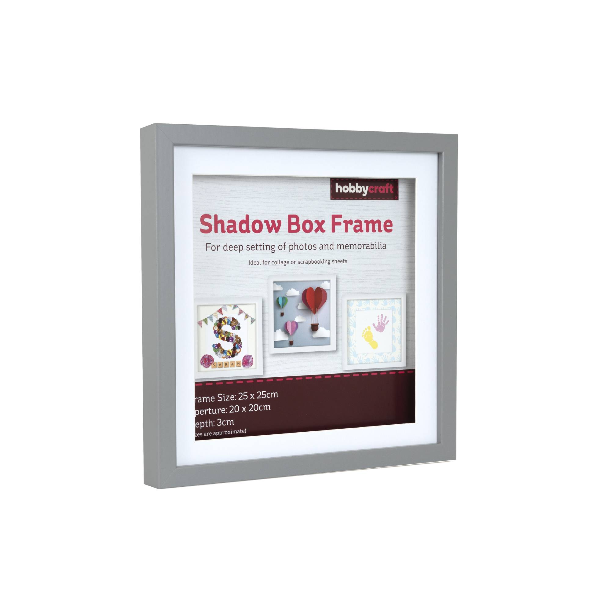 Grey Shadow Box Frame 25cm x 25cm | Hobbycraft