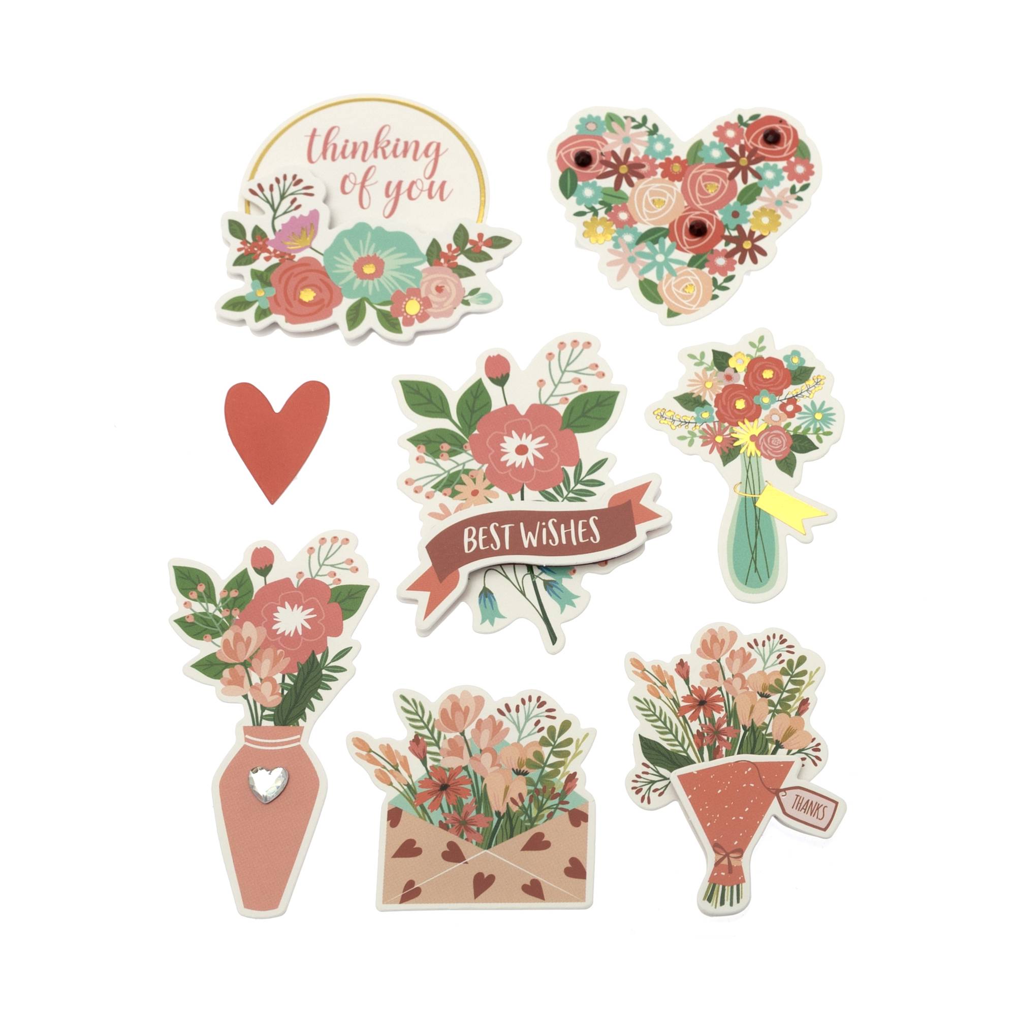 Flower Bouquet Card Toppers 8 Pack | Hobbycraft