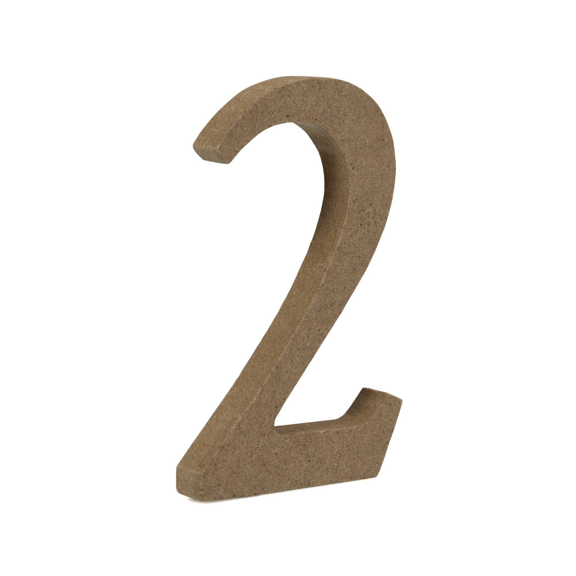 Mini MDF Wooden Number 2 8cm | Hobbycraft