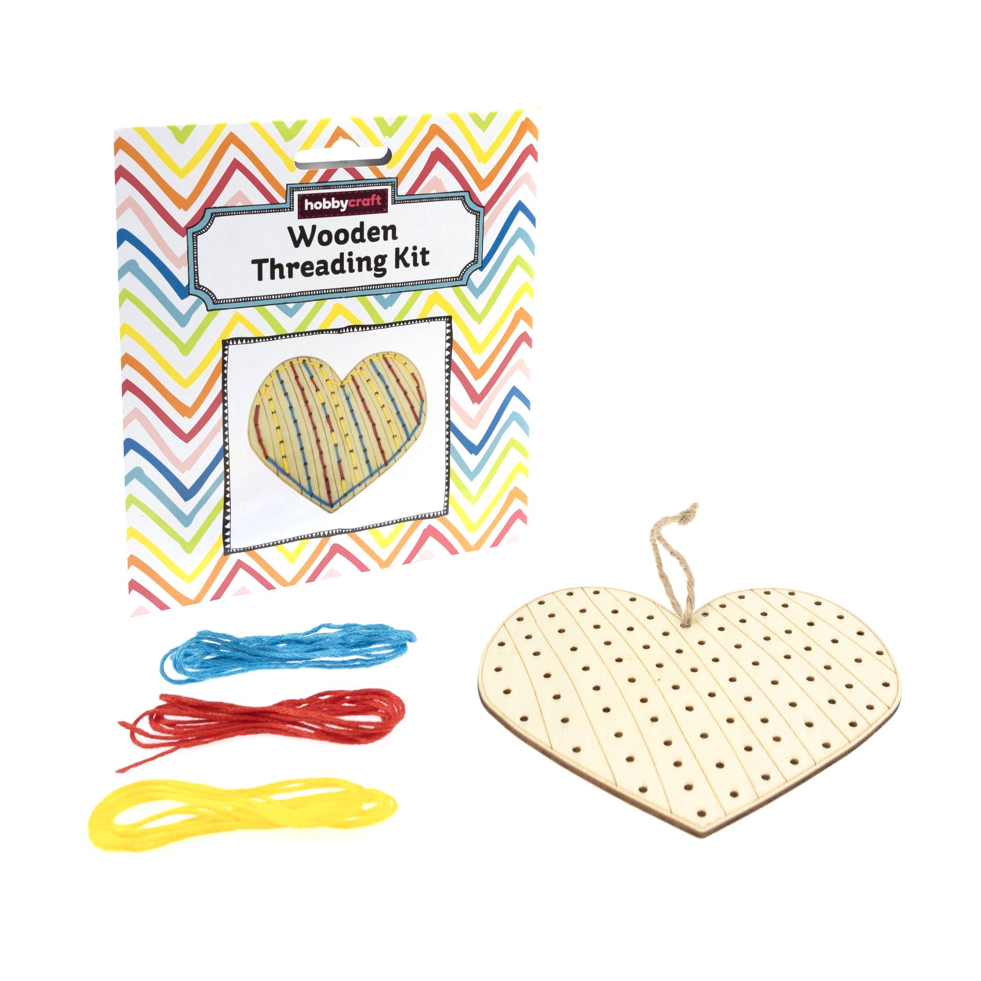 Striped Heart Wooden Threading Kit | Hobbycraft