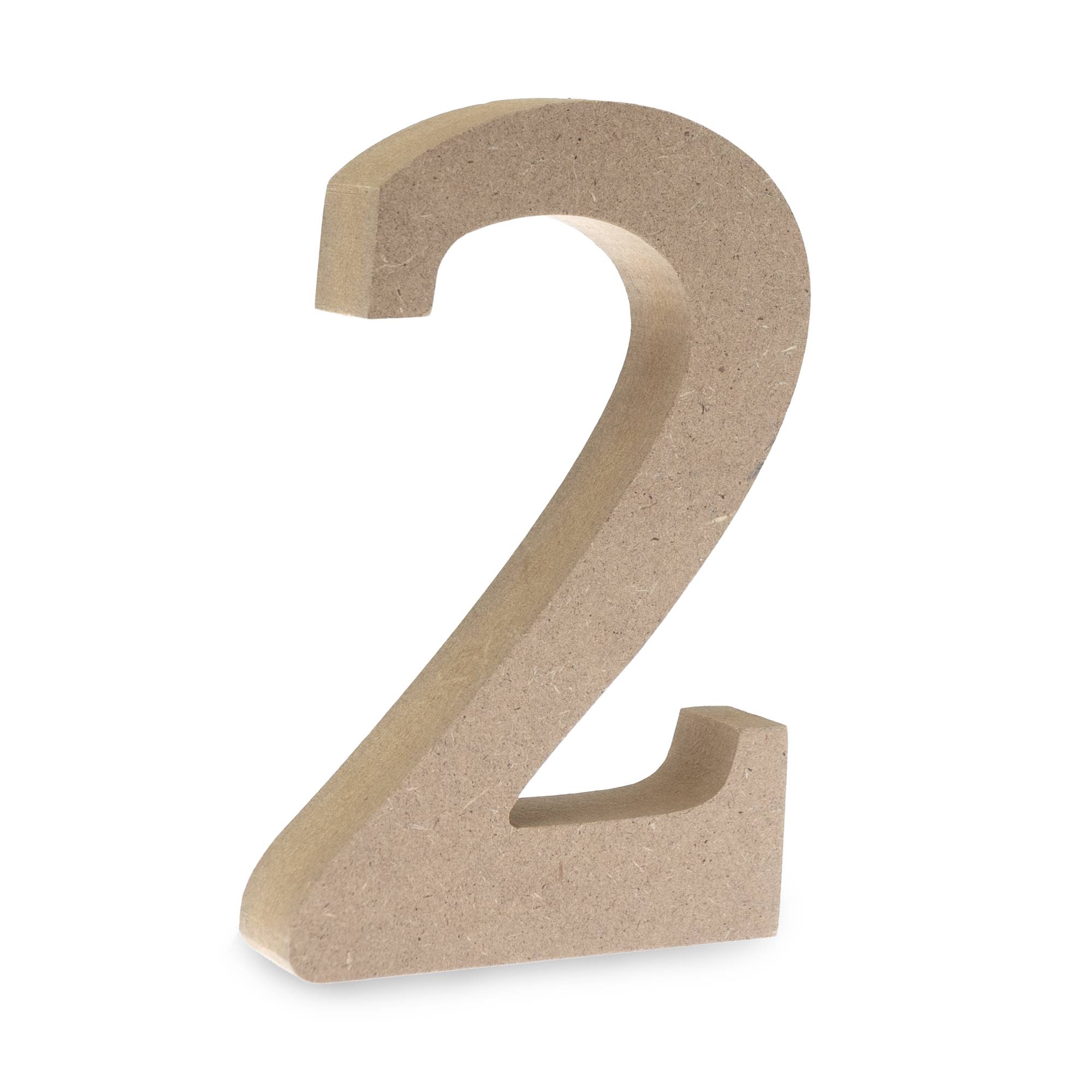 MDF Wooden Number 2 13cm | Hobbycraft