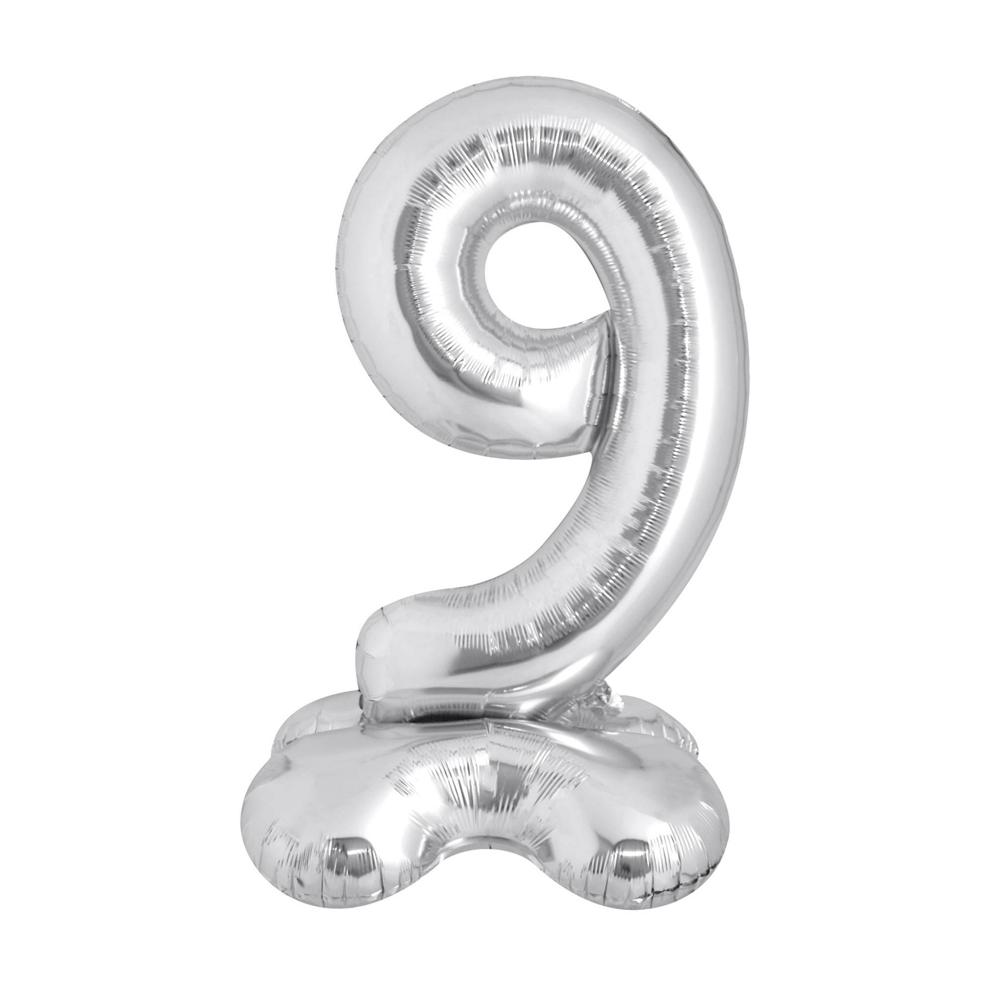 Standing Silver Number 9 Balloon 1m | Hobbycraft