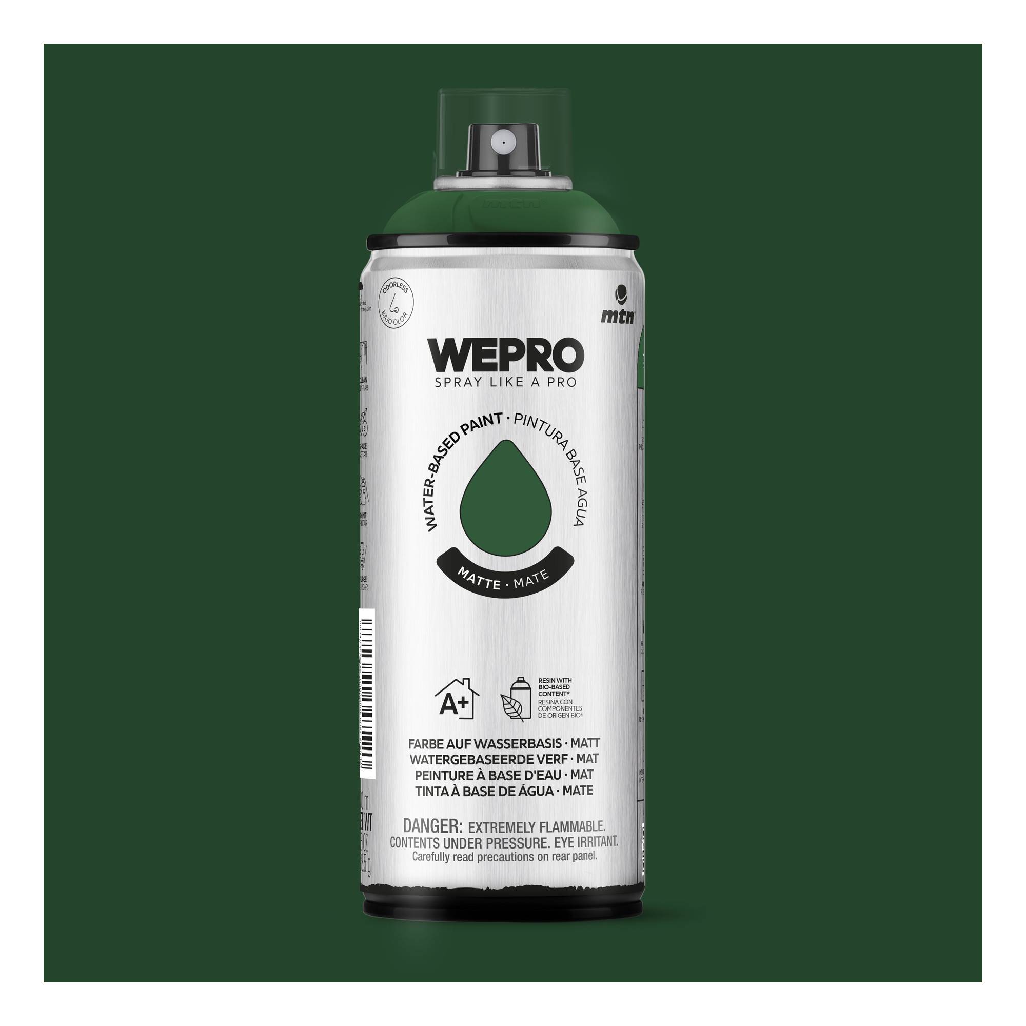 MTN WEPRO Nori Green Matte Water-Based Spray Paint 400ml | Hobbycraft