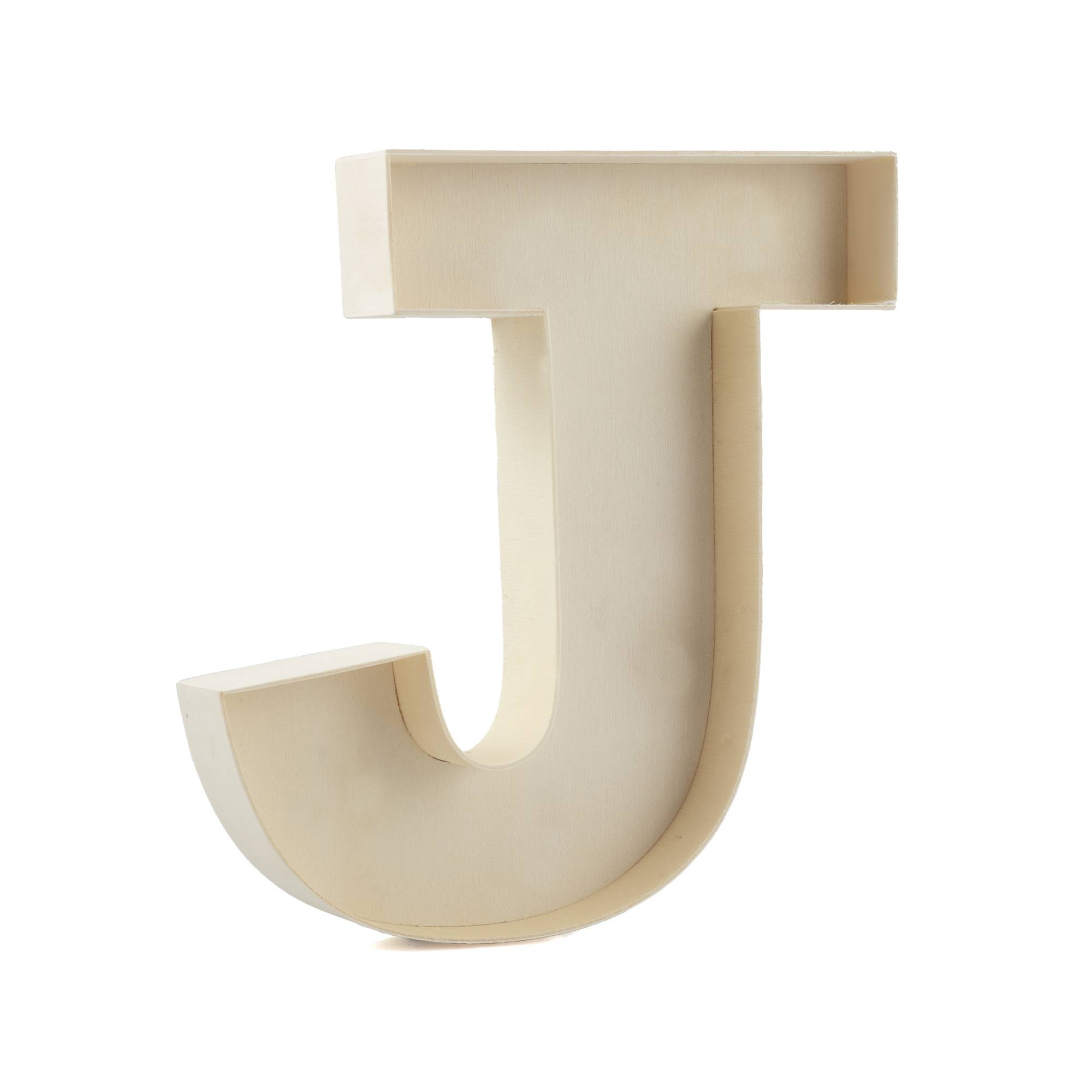 Wooden Fillable Letter J 22cm | Hobbycraft