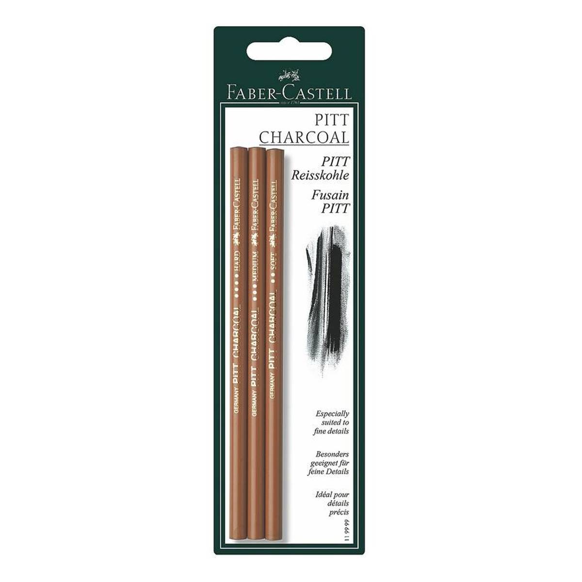 Faber-Castell PITT Compressed Charcoal Pencils 3 Pack | Hobbycraft