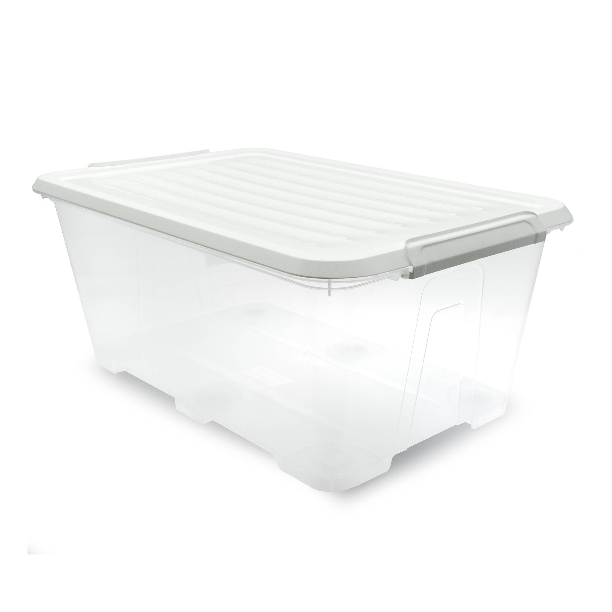 Clear White Storage Box with Wheels 47 Litres | Hobbycraft