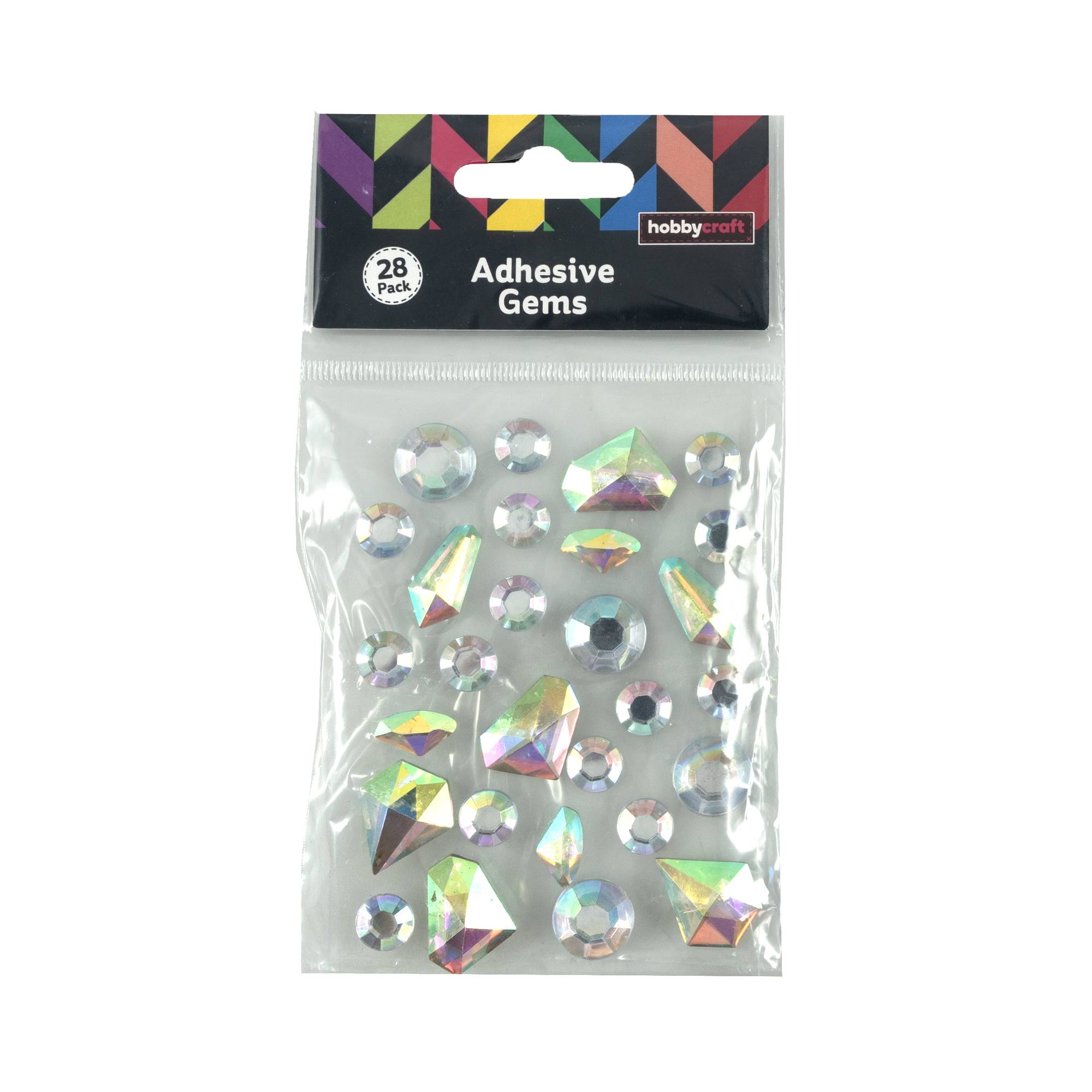 Iridescent Assorted Adhesive Gems 28 Pack | Hobbycraft