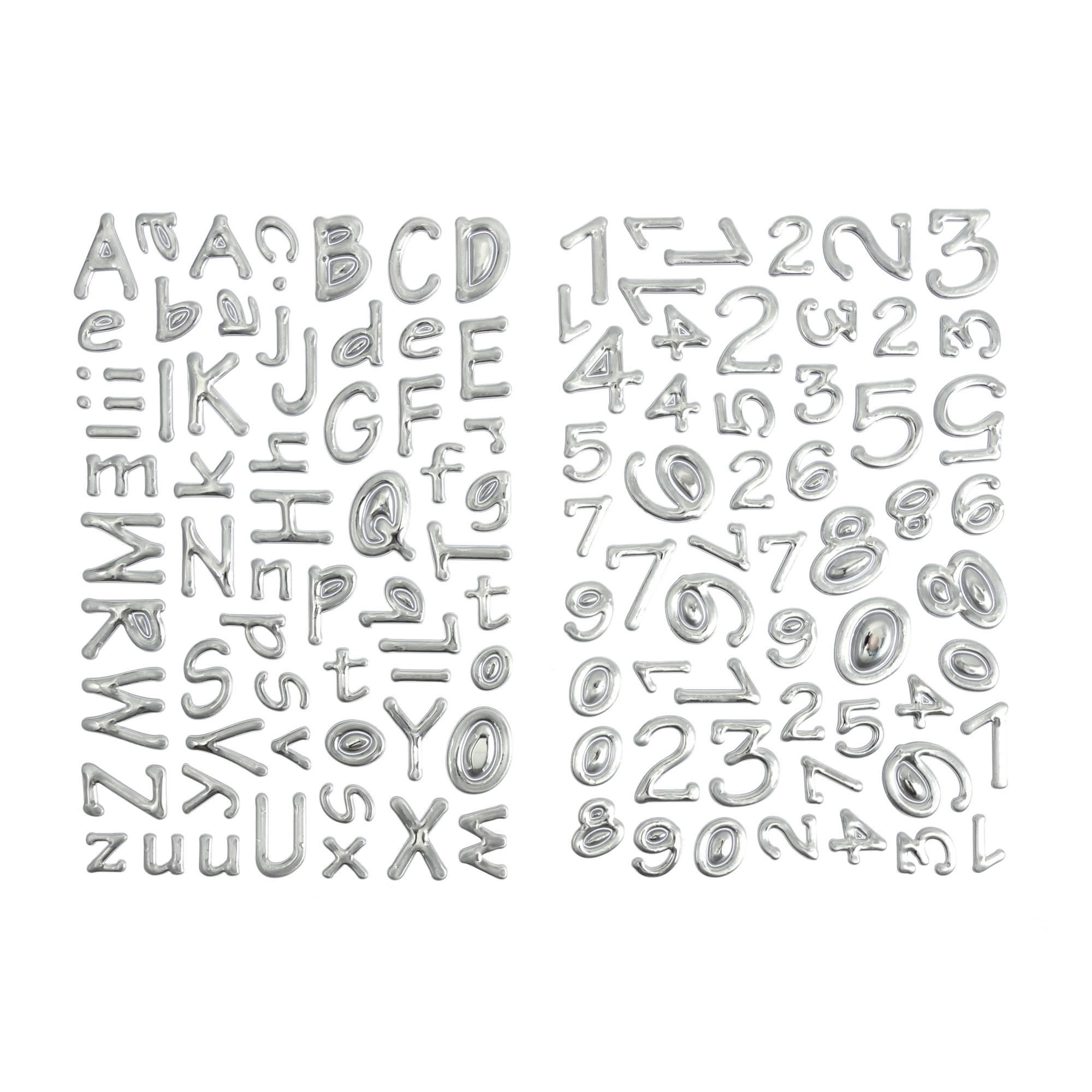Silver Metallic Puffy Alphabet Stickers 116 Pieces | Hobbycraft