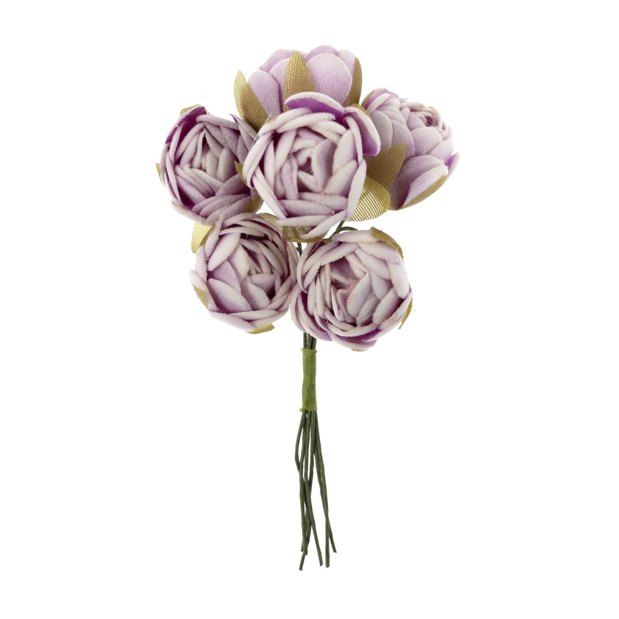 Lilac Round Petite Flower Picks 6 Pieces | Hobbycraft