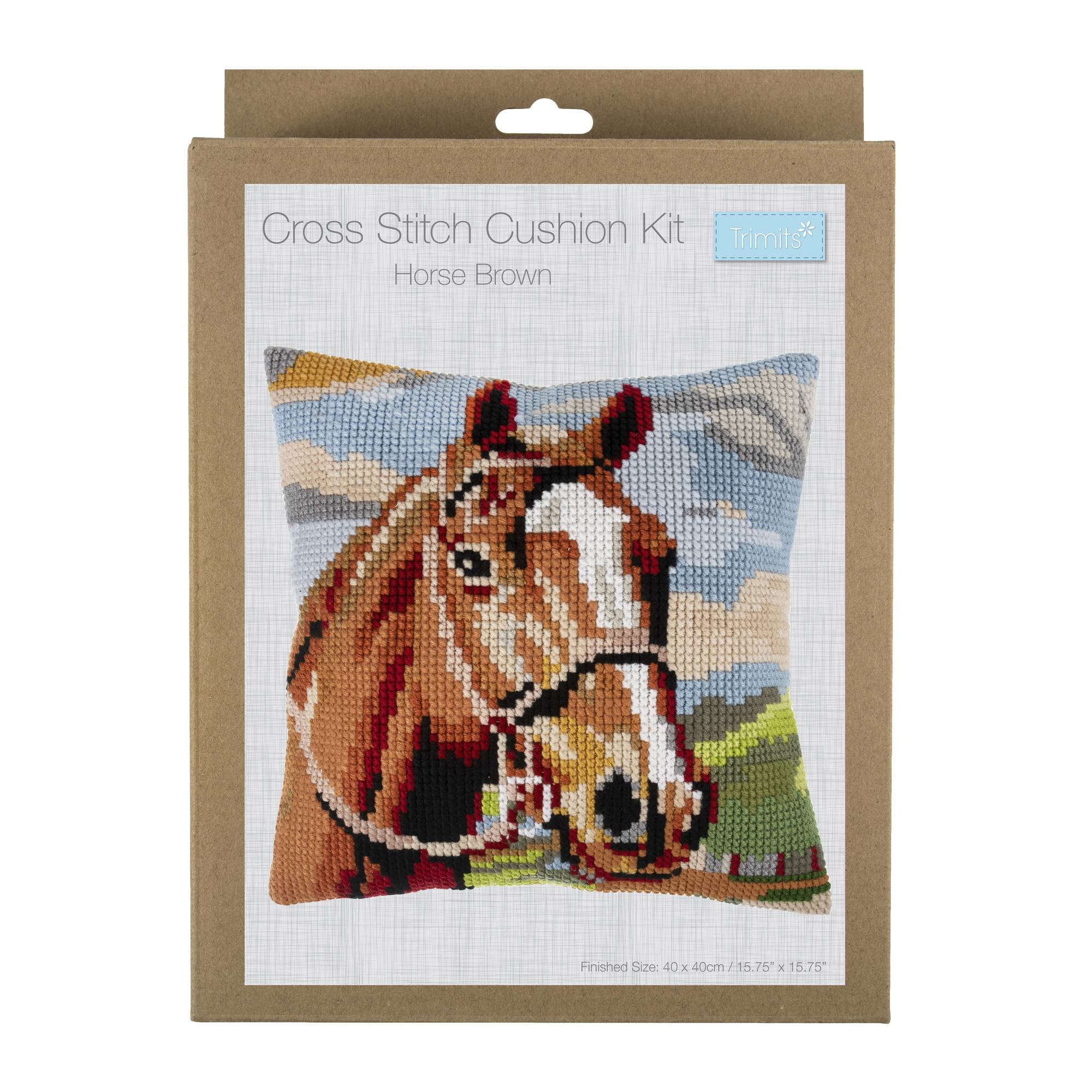 Trimits Horse Cross Stitch Cushion Kit 40cm x 40cm | Hobbycraft