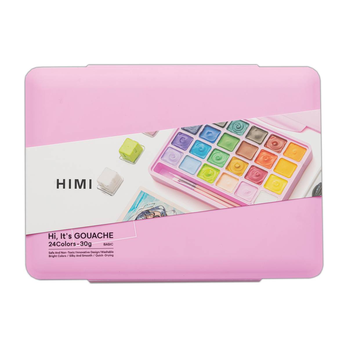 HIMI Pink Jelly Cup Gouache Set 30ml 24 Pack | Hobbycraft