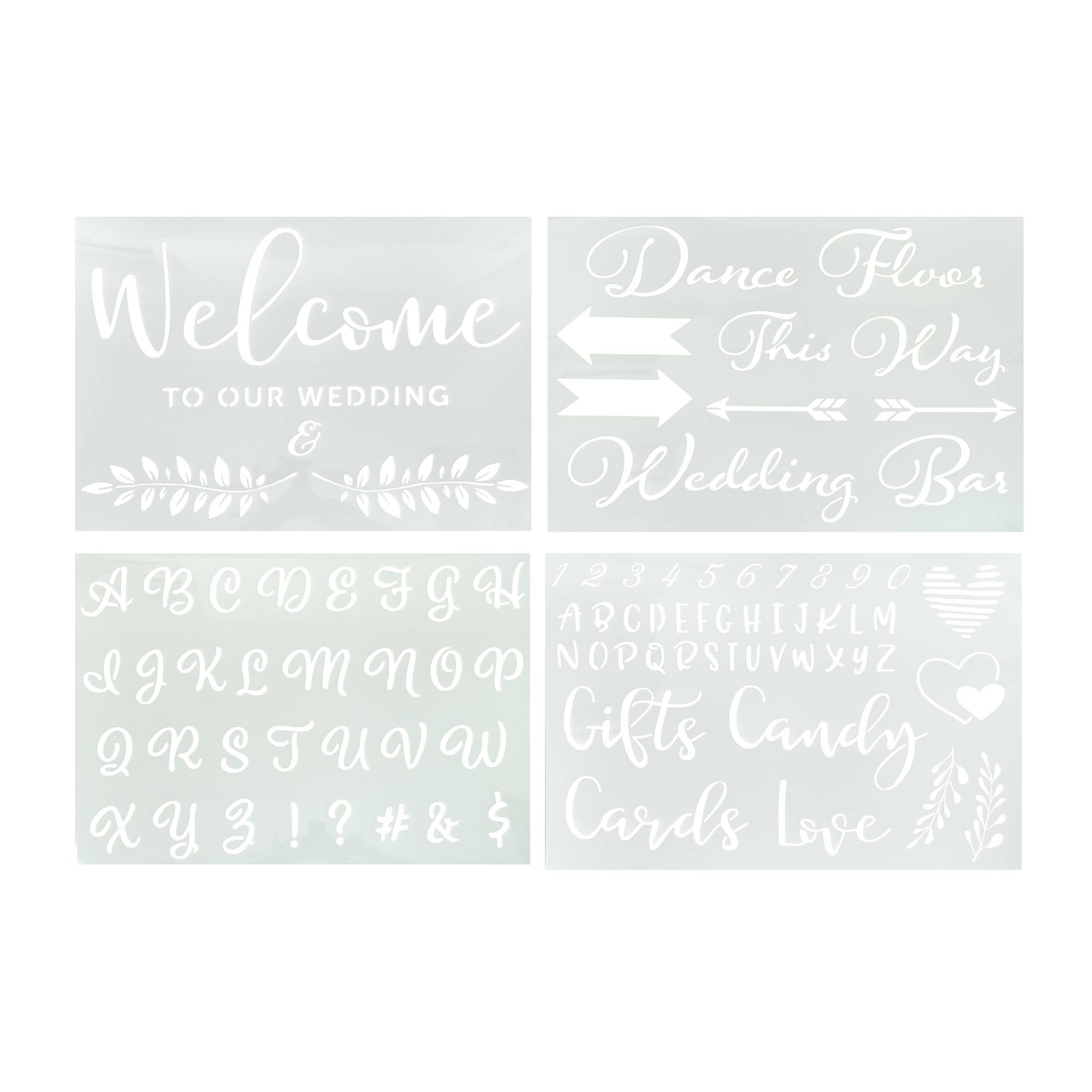 Wedding Sign Stencils 4 Pack | Hobbycraft