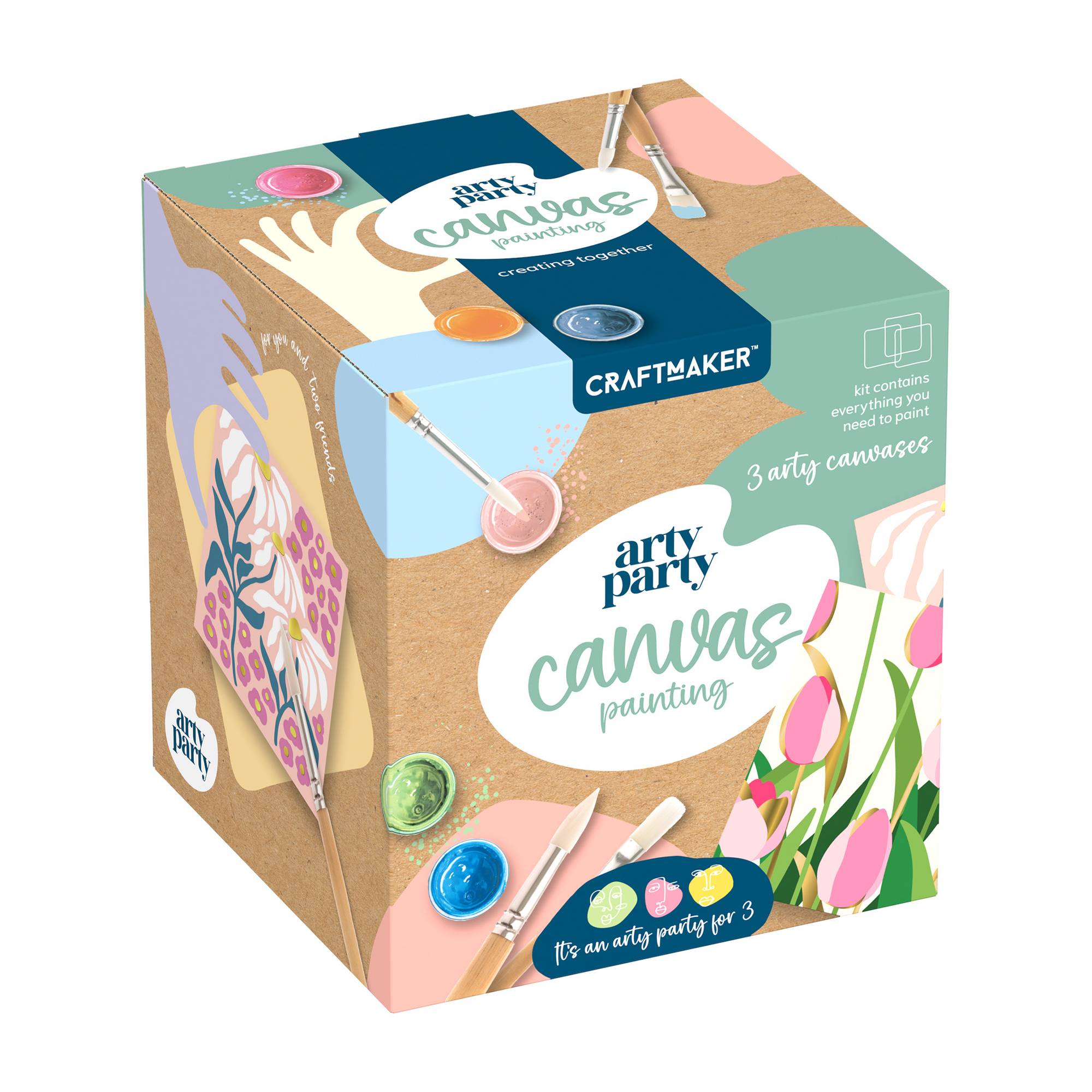 Arty Party Canvas Painting 3 Pack | Hobbycraft