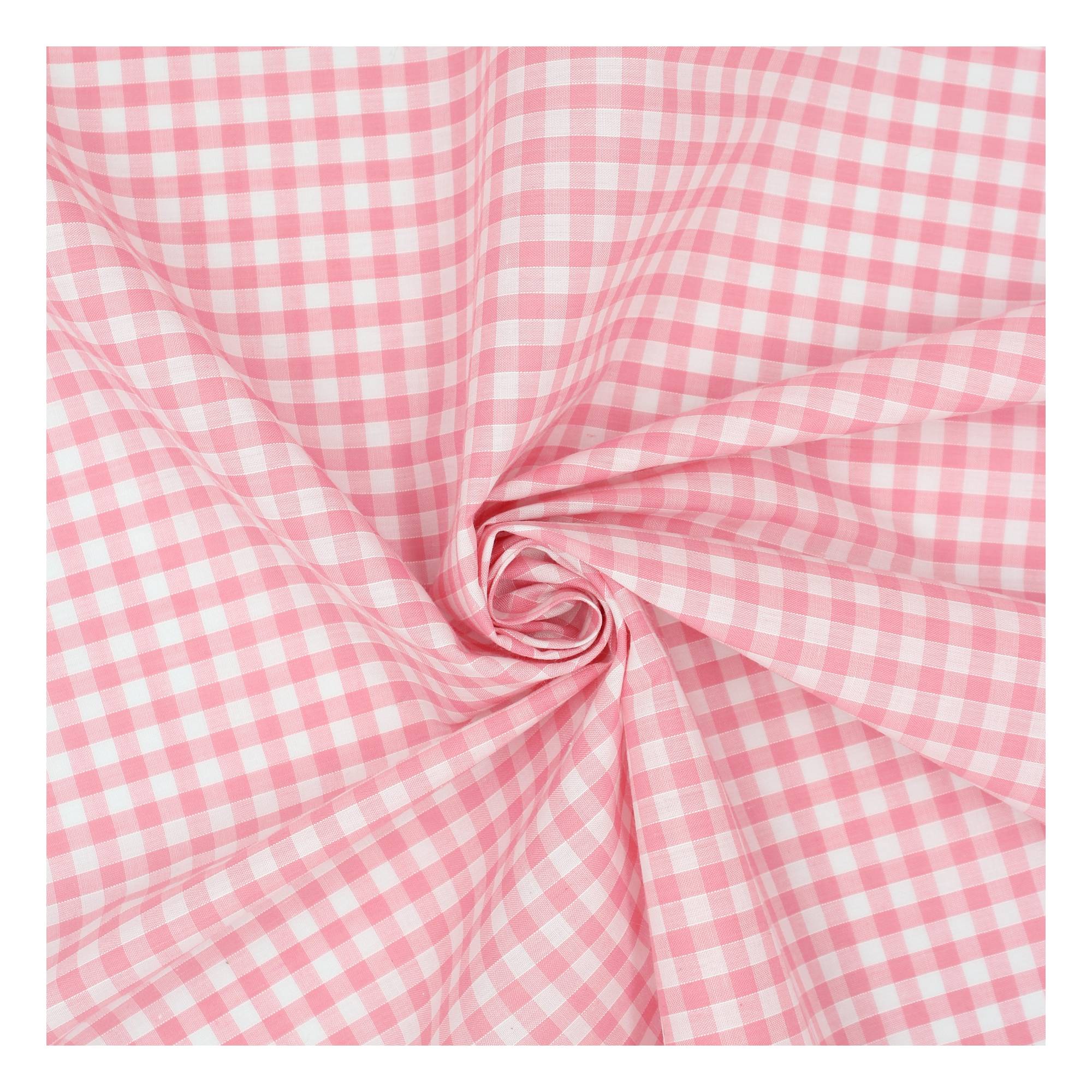 Pink 1/4 Gingham Fabric by the Metre | Hobbycraft