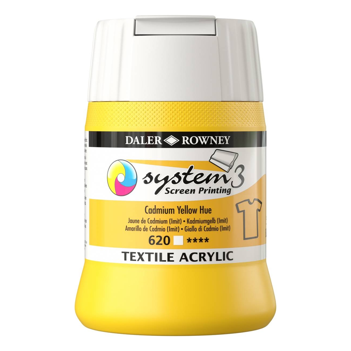 Daler-Rowney System3 Cadmium Yellow Hue Textile Acrylic Ink 250ml ...