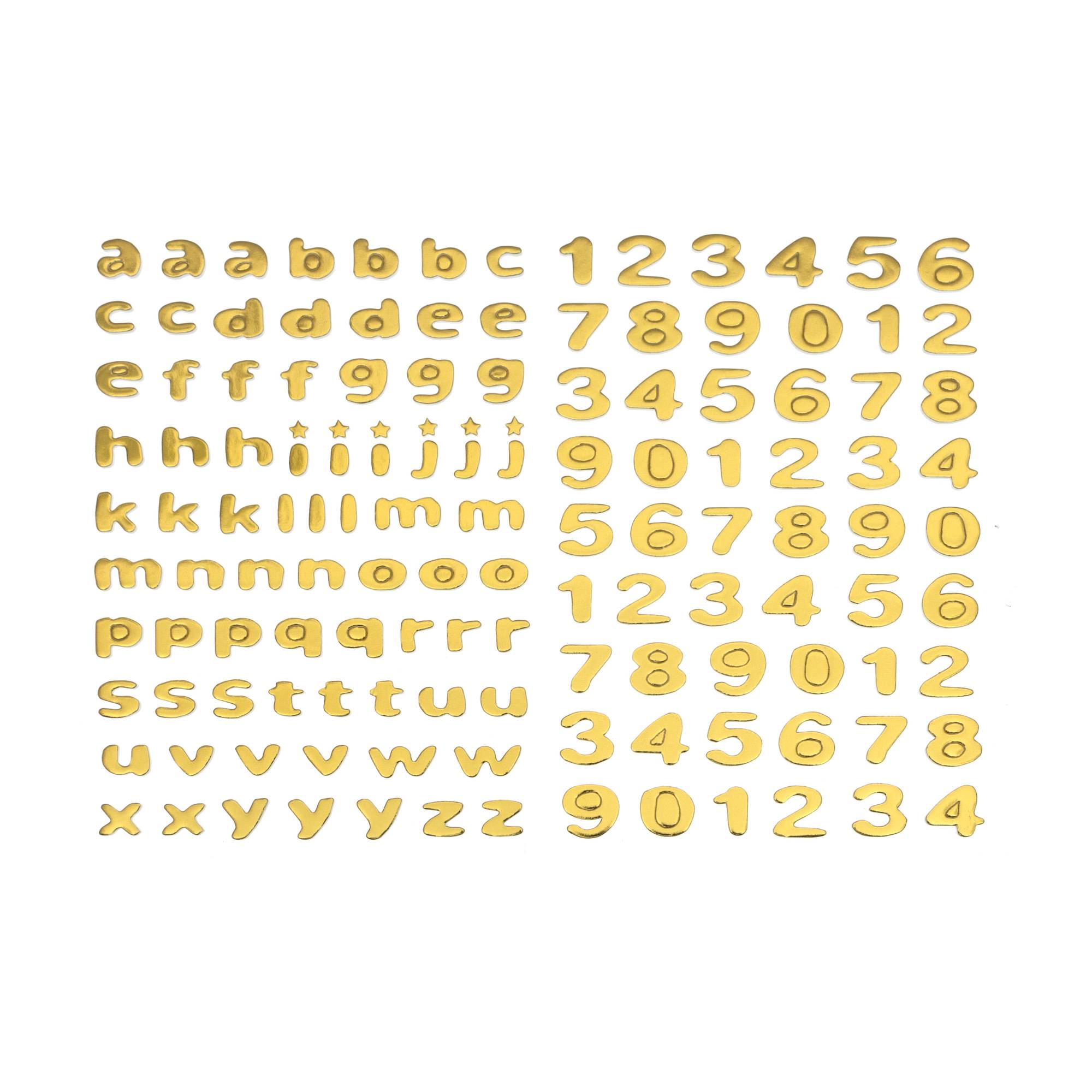 Gold Metallic Puffy Lowercase Alphabet Stickers 128 Pieces | Hobbycraft