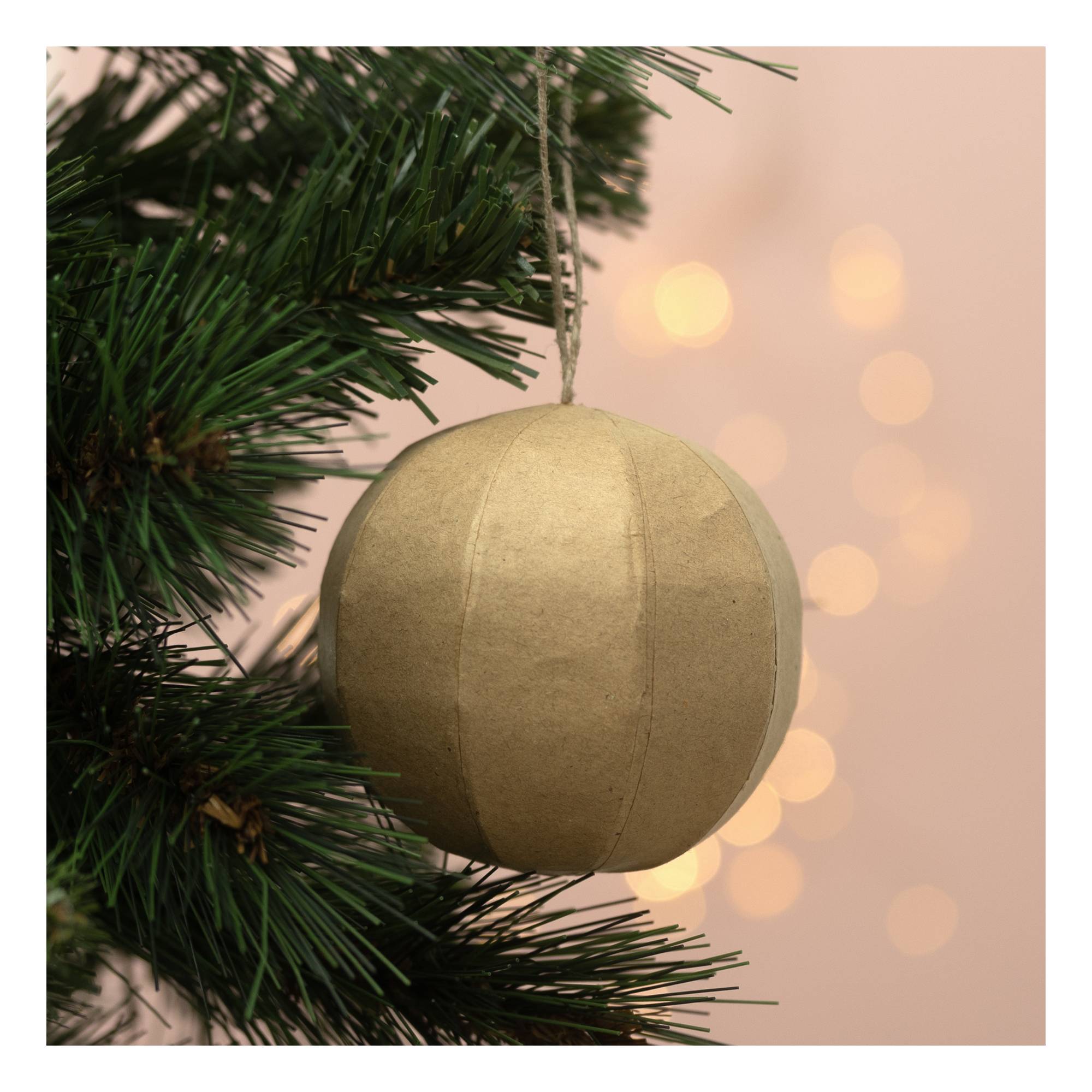 Mache Hanging Round Decoration 8cm | Hobbycraft