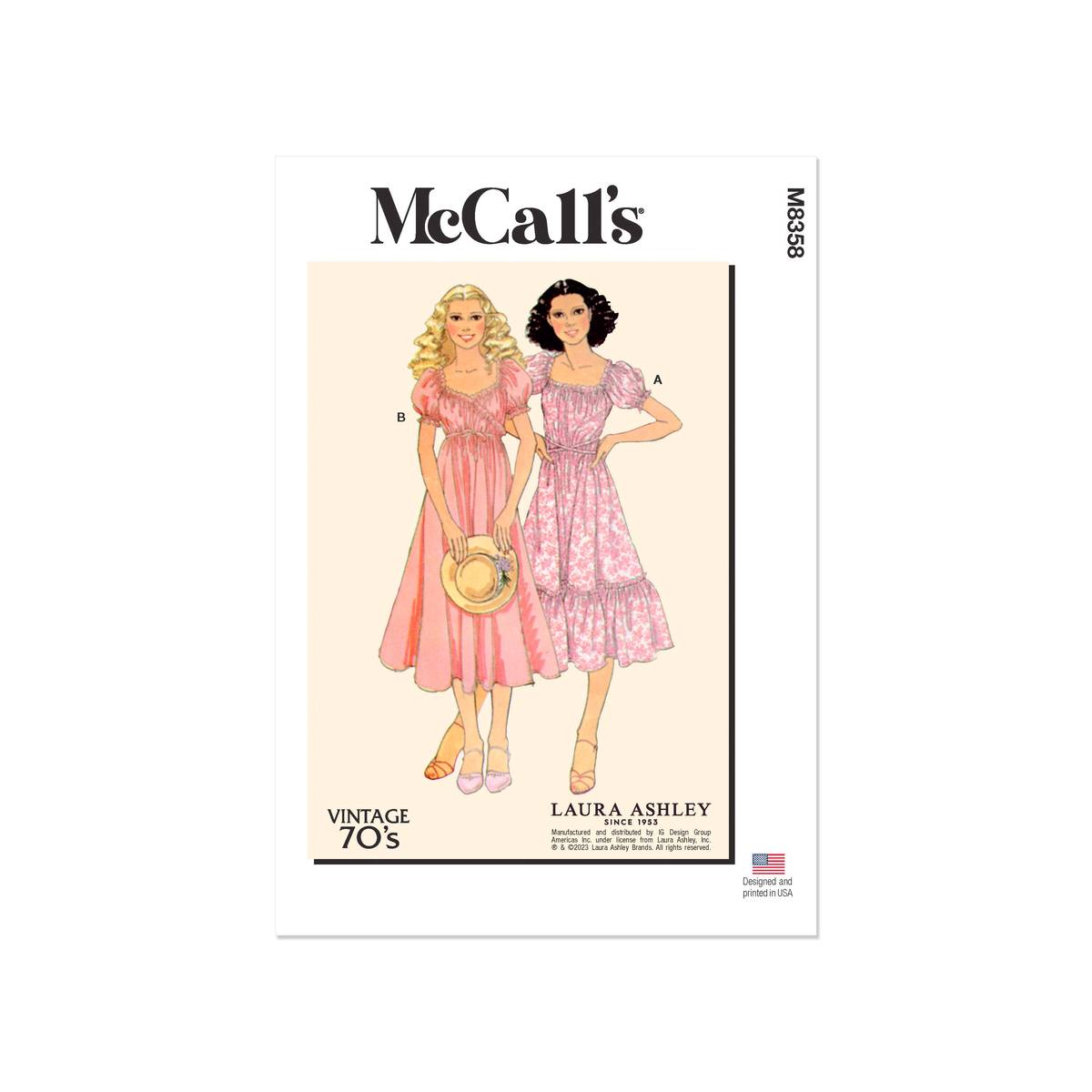 McCall’s Vintage 70s Wrap Dress Sewing Pattern M8358 (6-14) | Hobbycraft