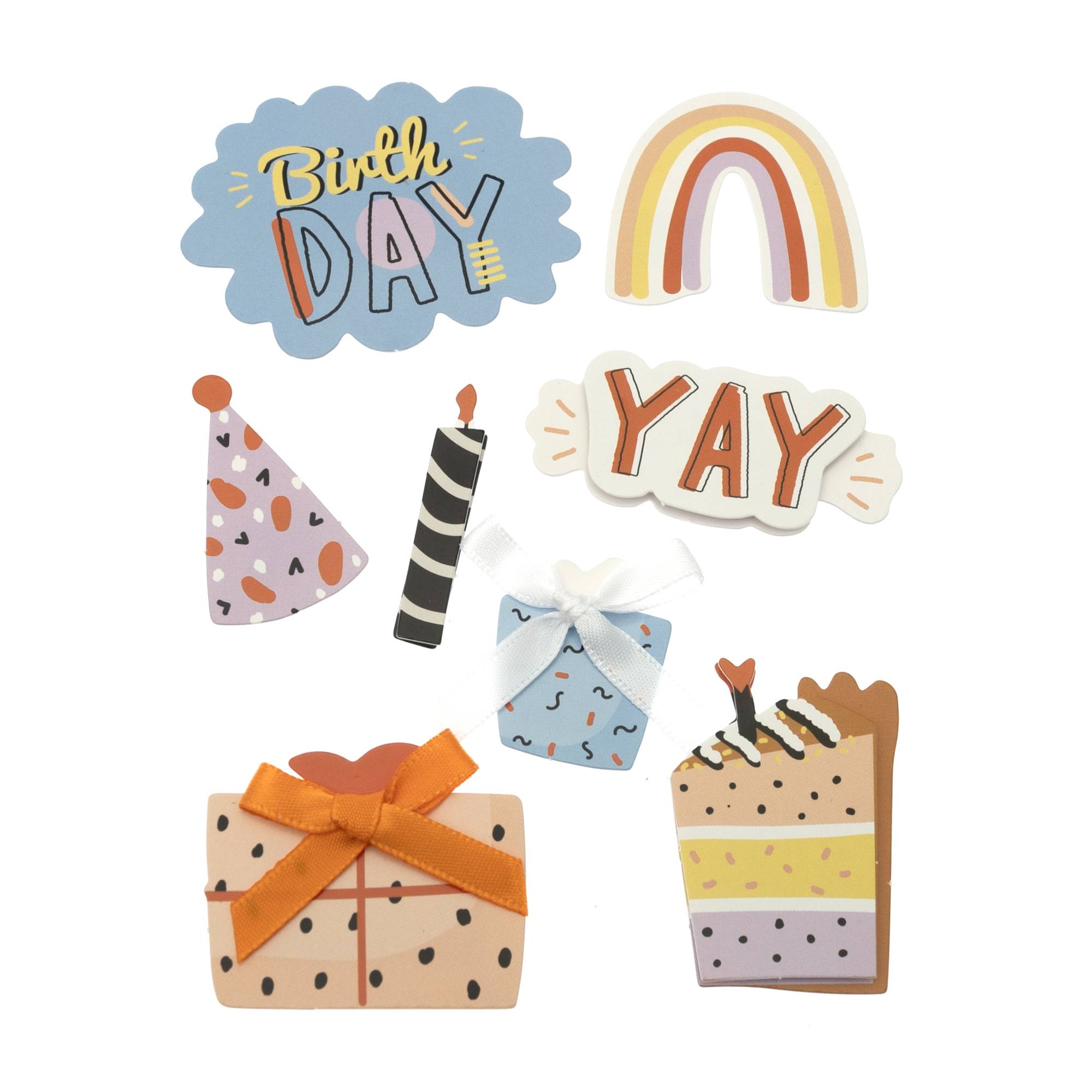 Birthday Rainbow Card Toppers 8 Pack | Hobbycraft