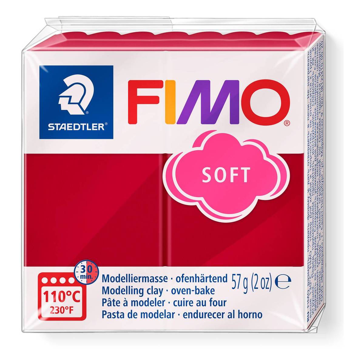 Fimo Soft Cherry Red Modelling Clay 57g | Hobbycraft