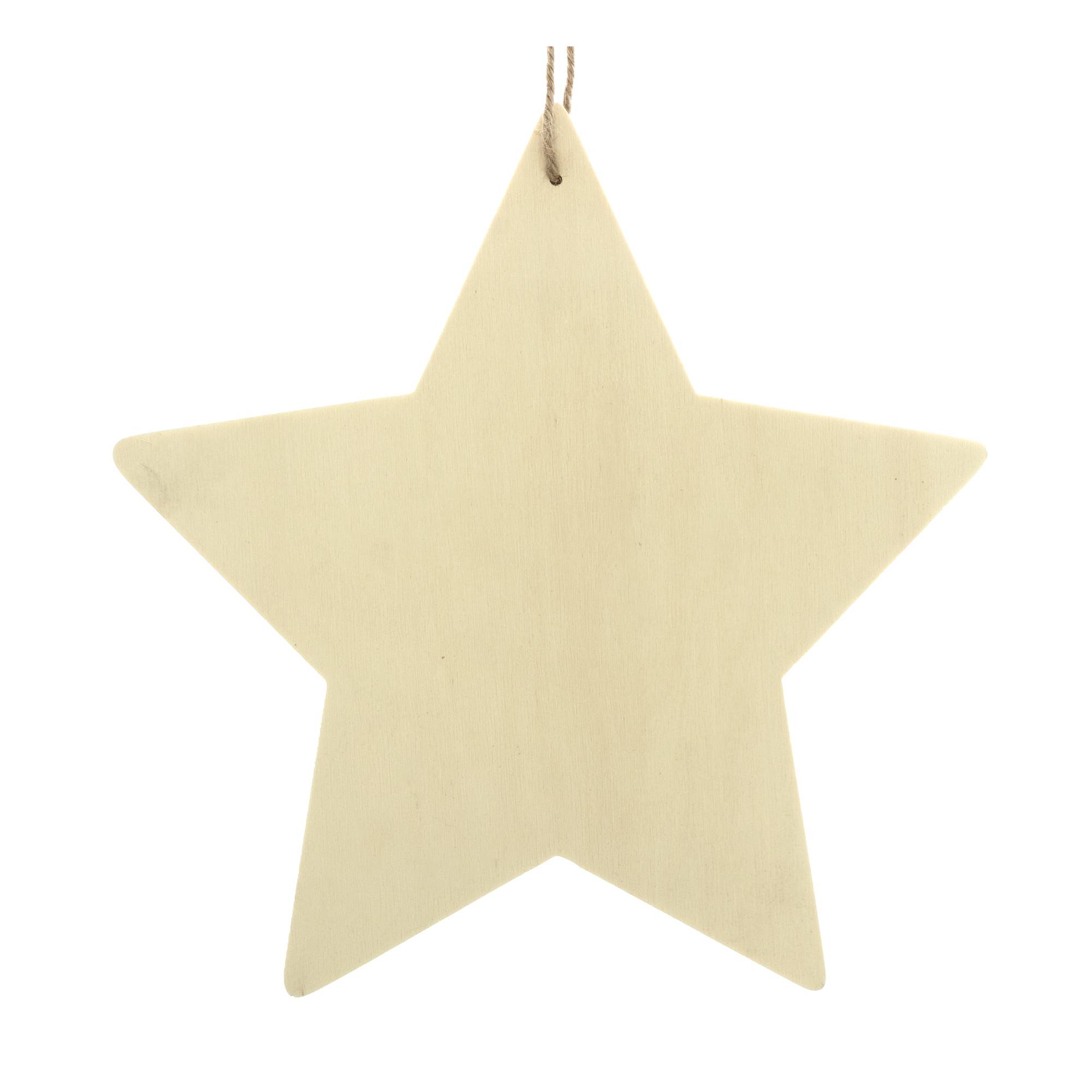 Hanging Wooden Star Plaque 26cm | Hobbycraft
