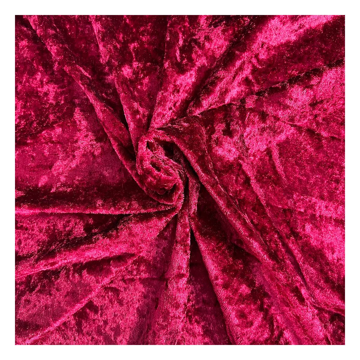 Wine Crushed Velour Fabric by the Metre | Hobbycraft