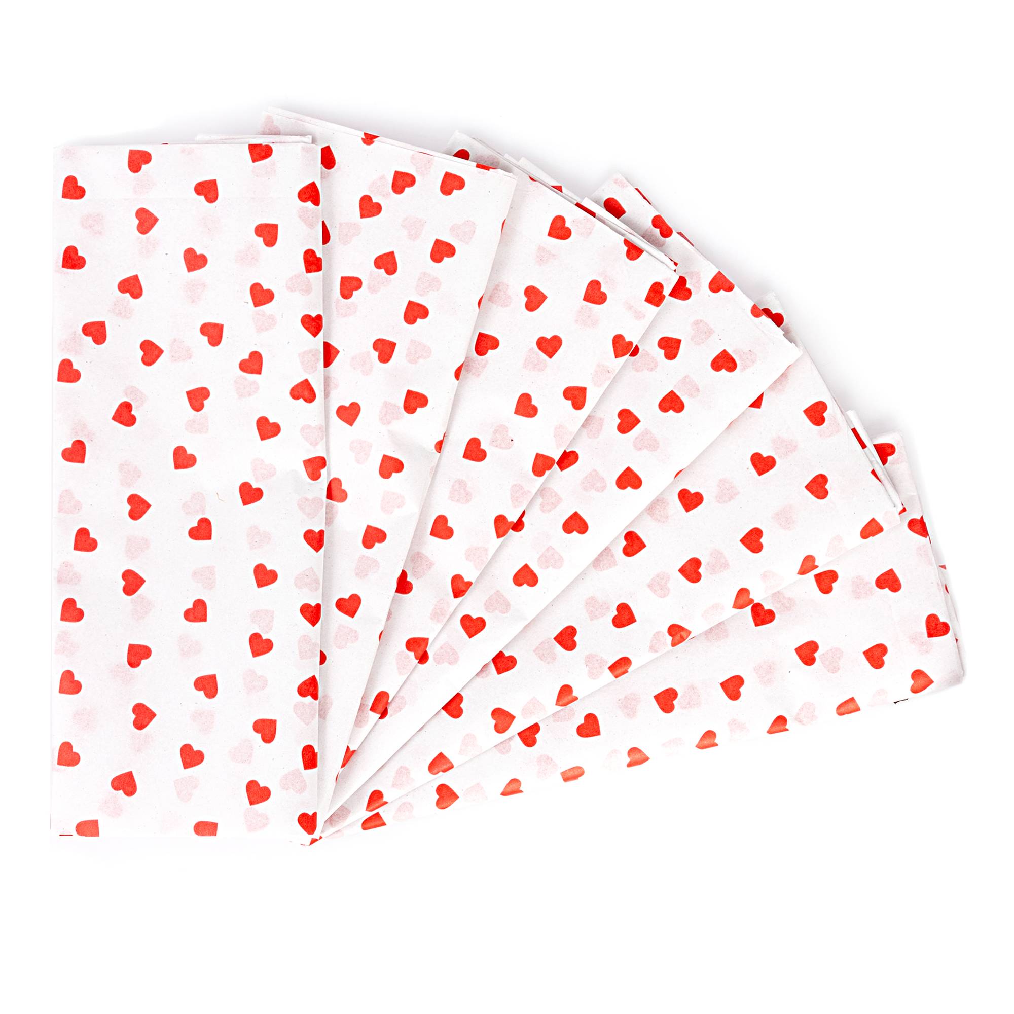 Red Heart Printed Tissue Paper 50cm x 75cm 6 Pack | Hobbycraft