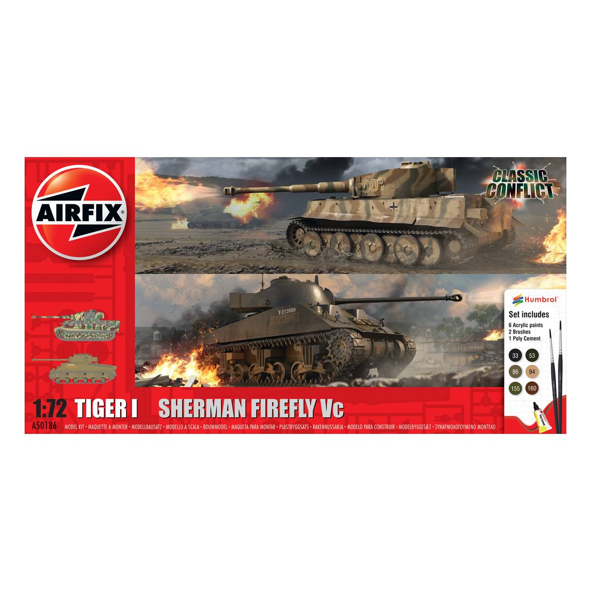 Airfix Tiger 1 vs Sherman Firefly Model Kit 1:72 | Hobbycraft