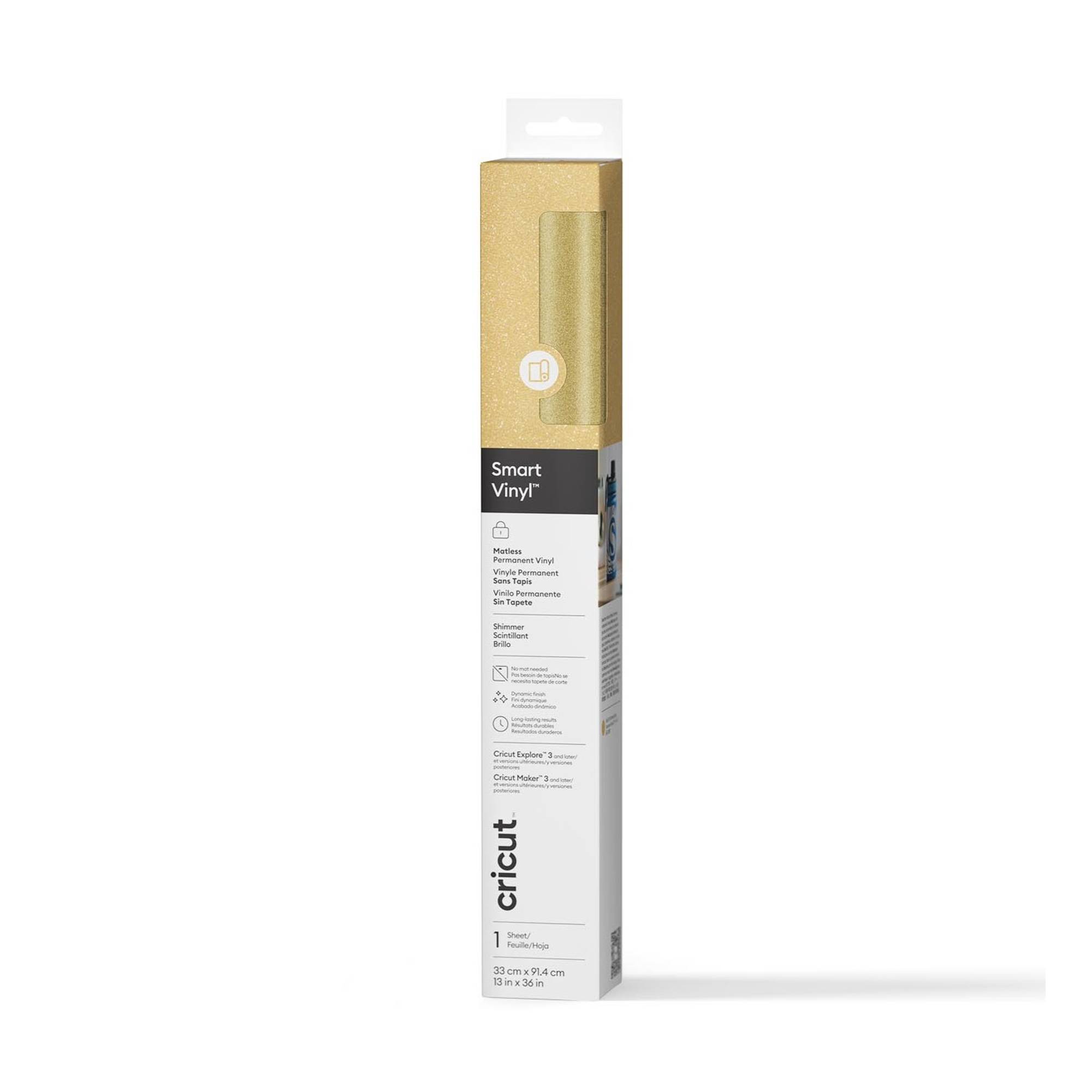 Cricut Gold Permanent Shimmer Smart Vinyl 13 x 36 Inches | Hobbycraft