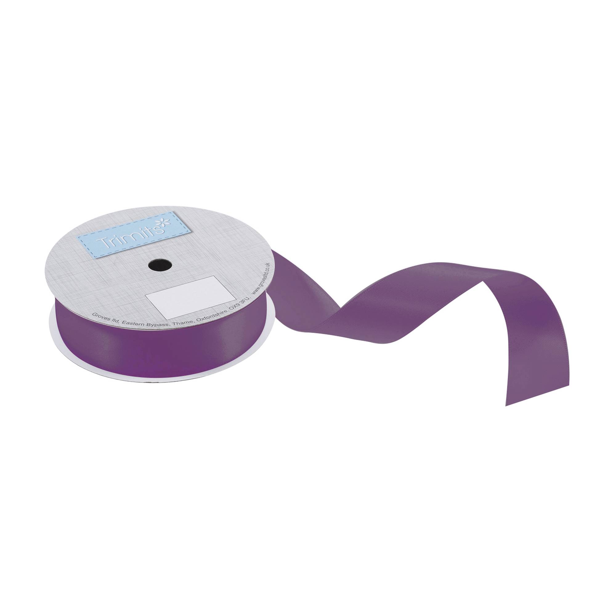 Trimits Ultra Violet Double-Faced Satin Ribbon by the Metre 25mm ...