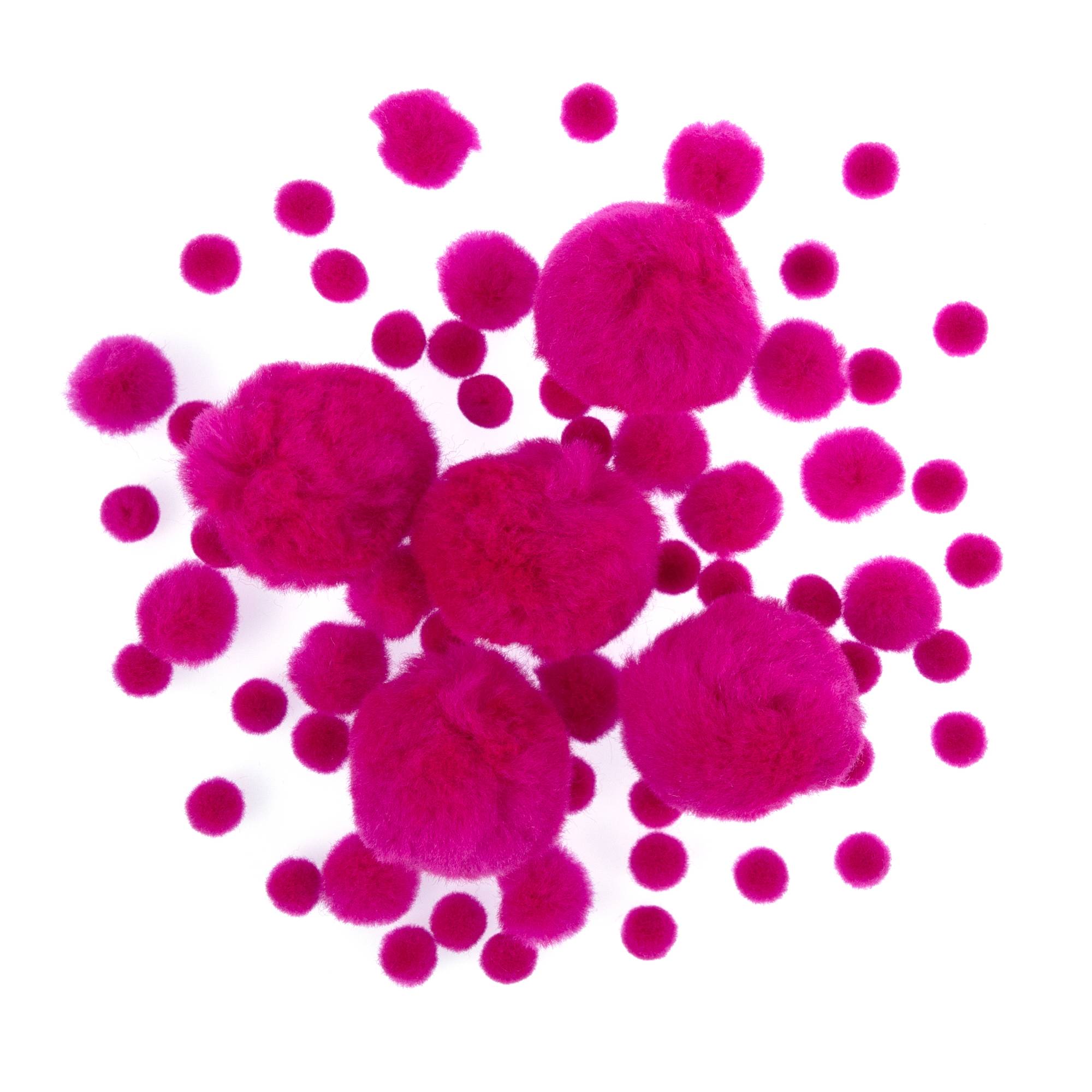 Dark Pink Pom Poms 60 Pack | Hobbycraft