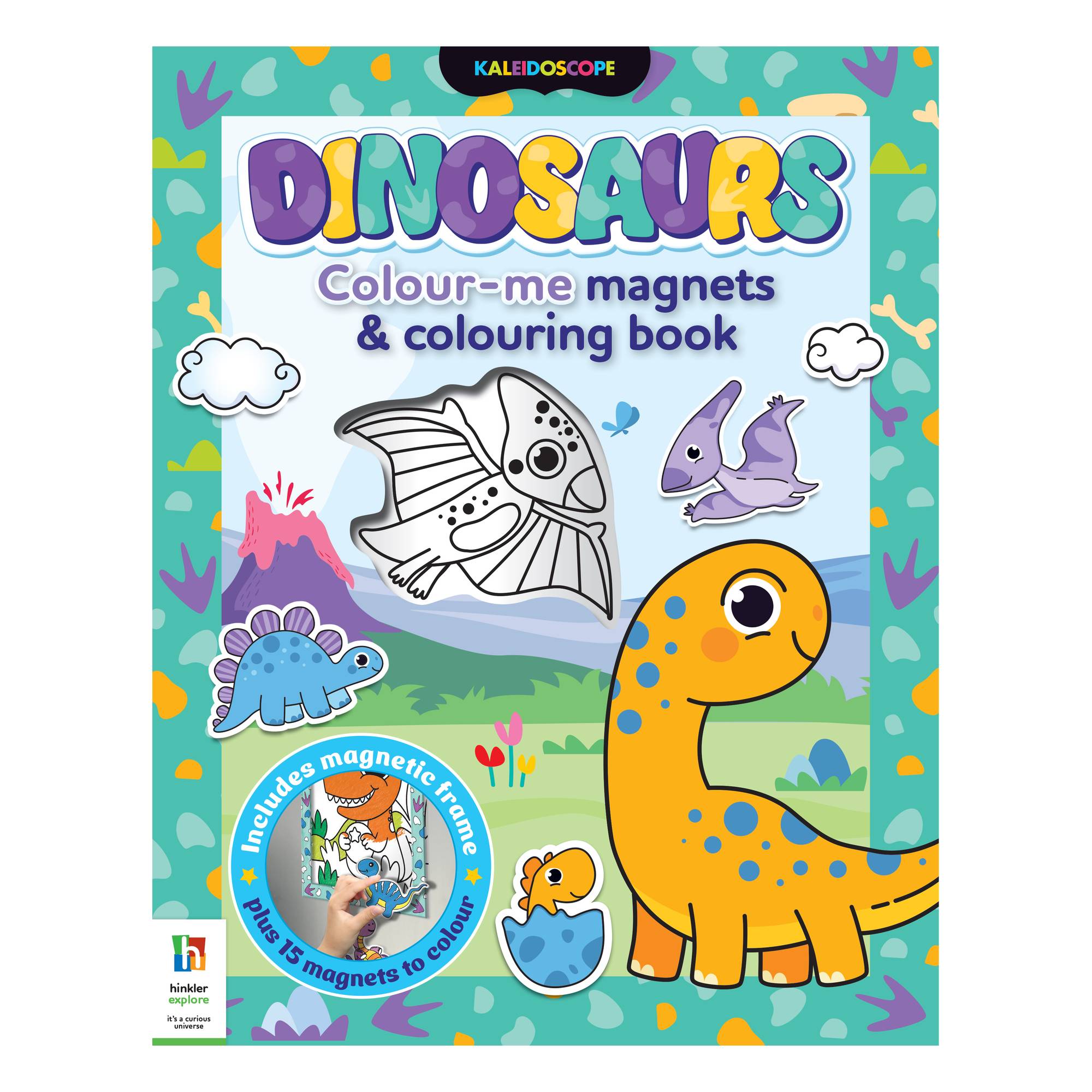 Kaleidoscope Dinosaurs Colour-Me Magnets and Colouring Book | Hobbycraft