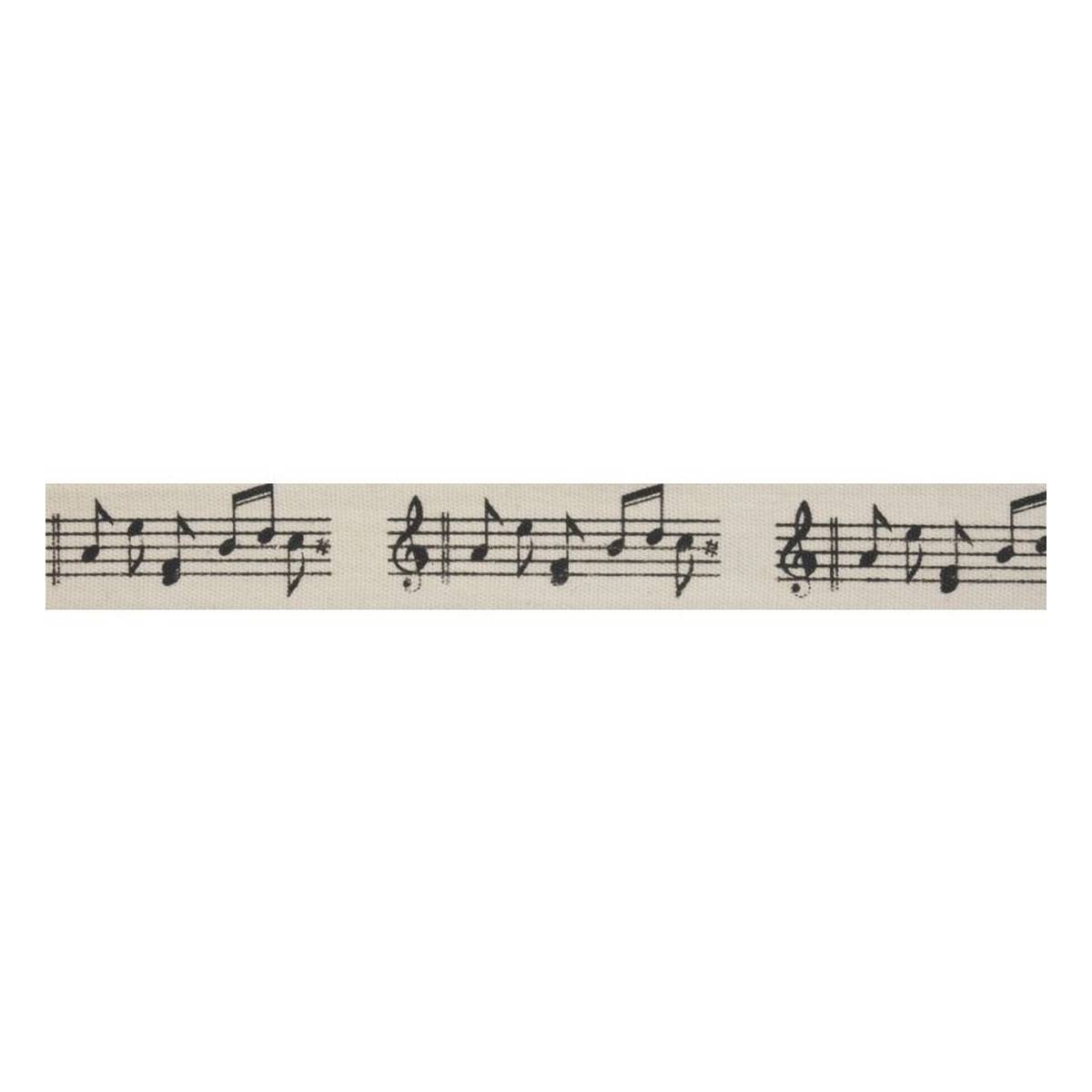 Musical Note Cotton Ribbon 15mm x 5m | Hobbycraft