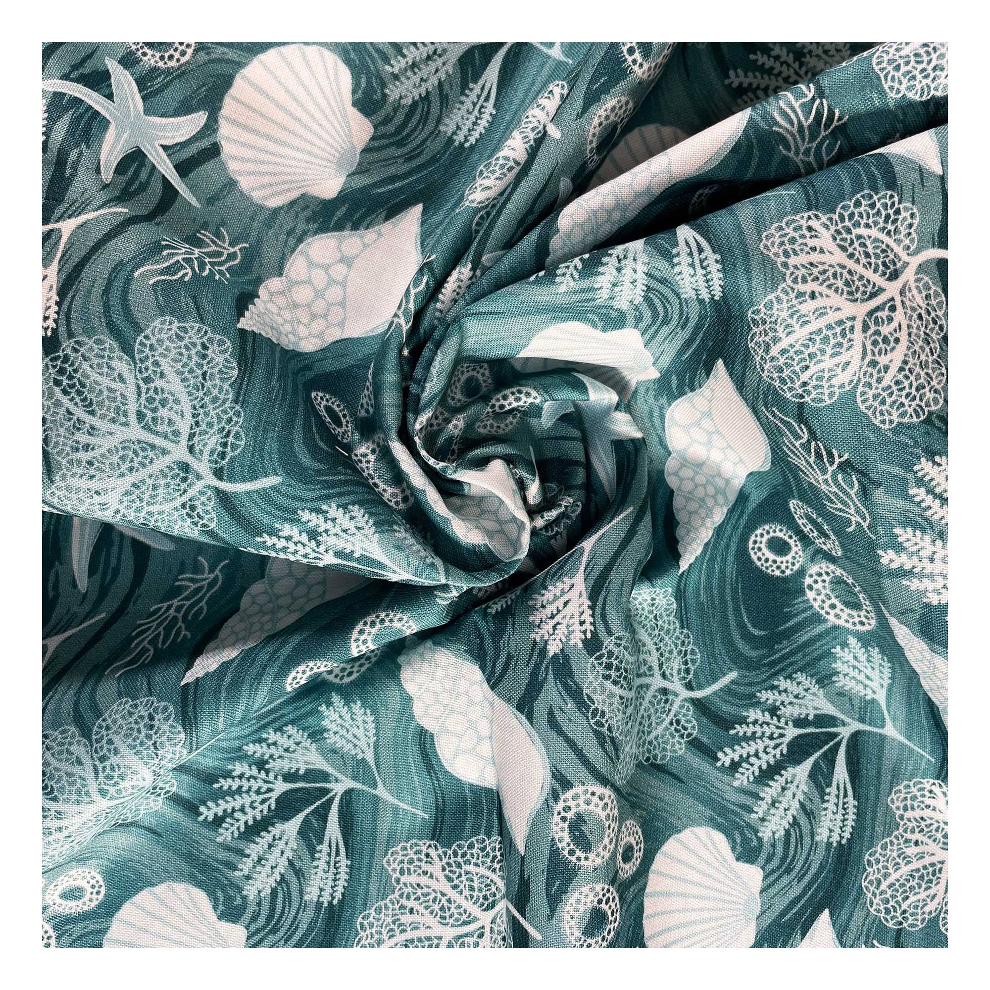 Tranquil Shores Seashell Swirls Cotton Fabric by the Metre | Hobbycraft