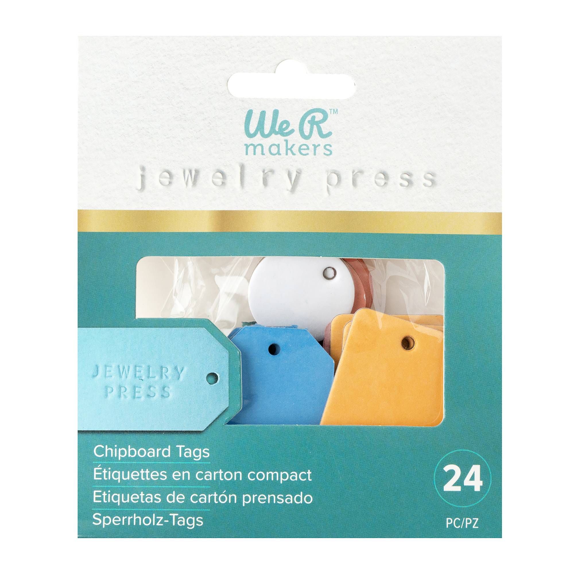We R Makers Jewellery Press Chipboard Tags 24 Pack | Hobbycraft