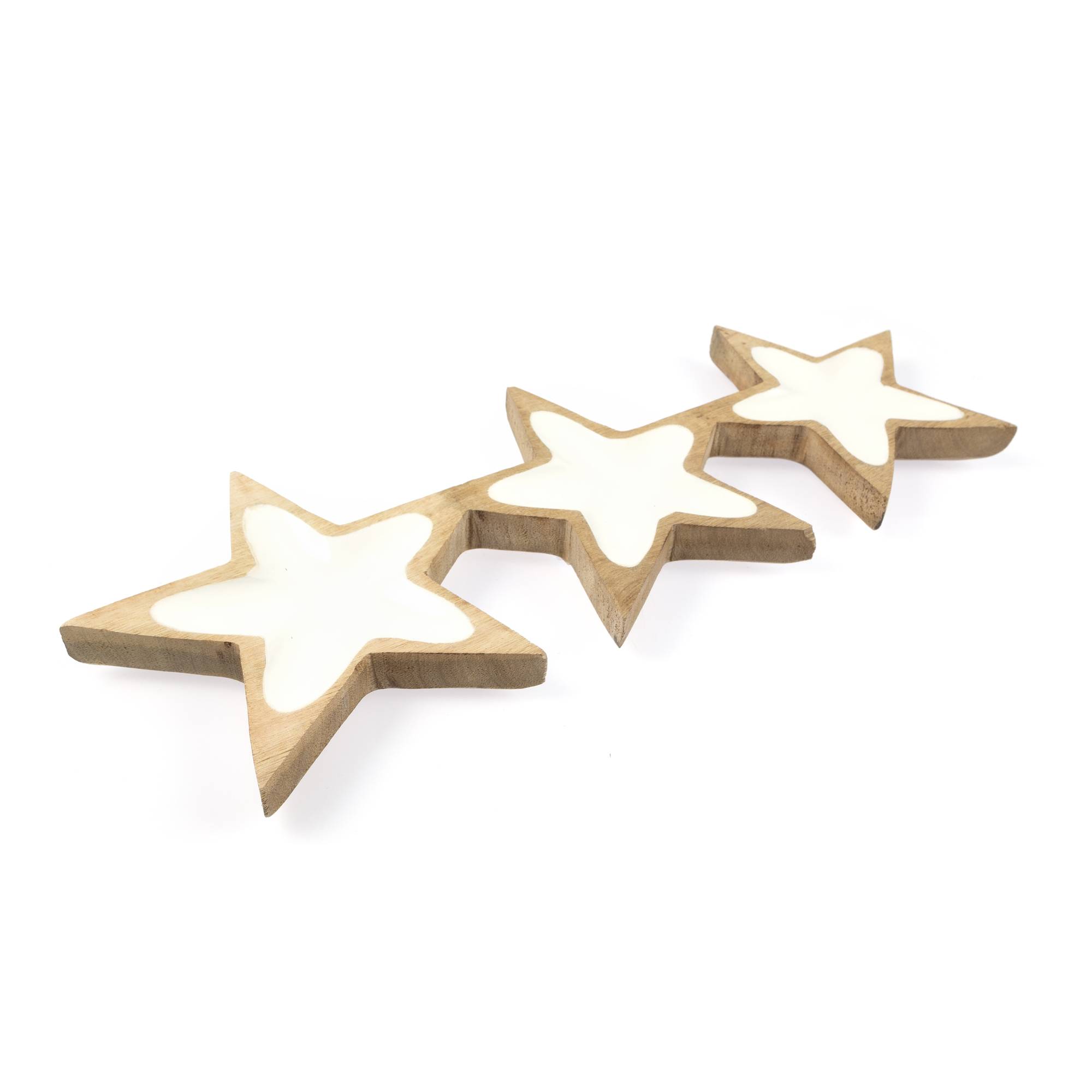 White Wooden Enamel Three Star Tray | Hobbycraft