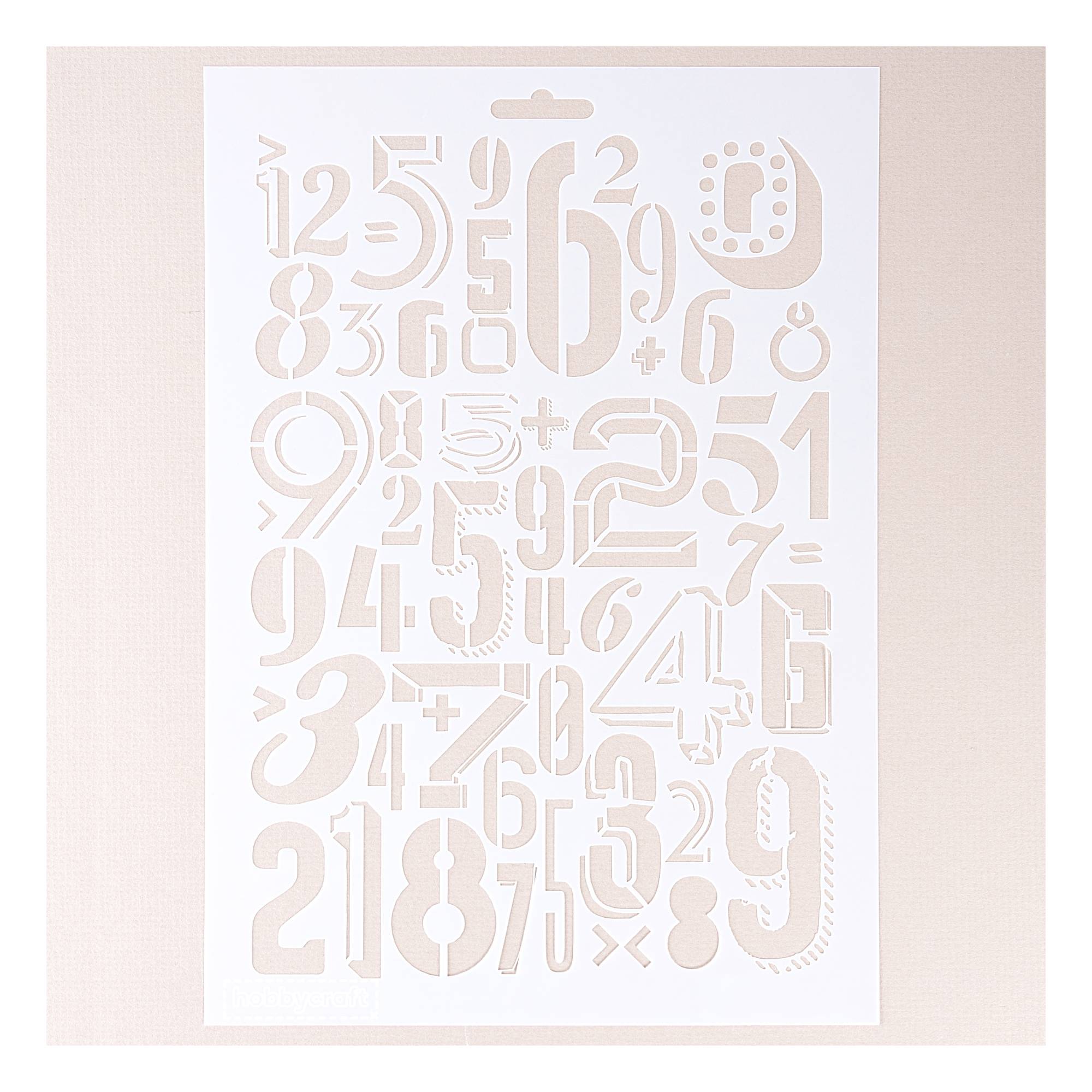 Assorted Number Print Stencil 21cm x 29cm | Hobbycraft