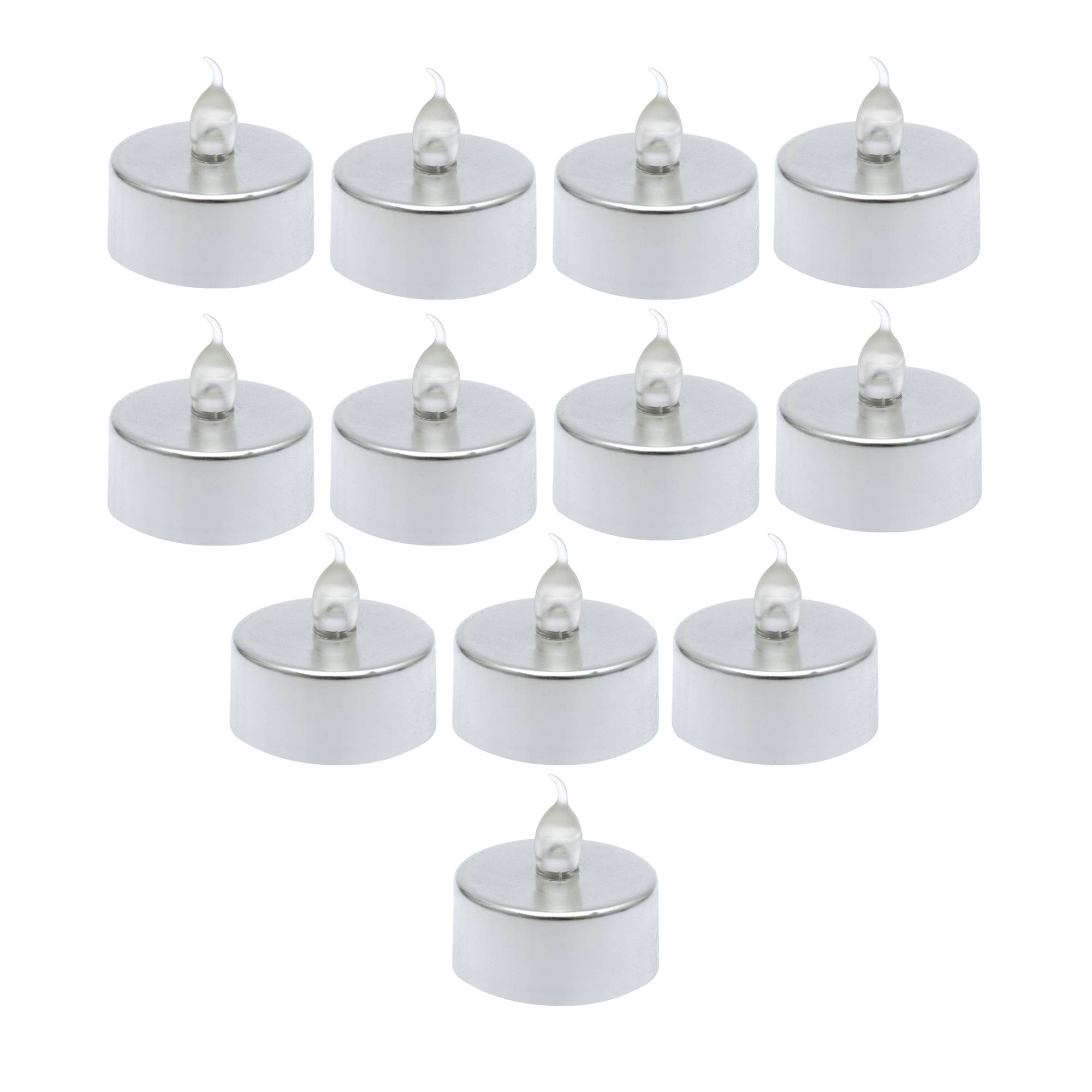 LED Silver Tealights 12 Pack | Hobbycraft