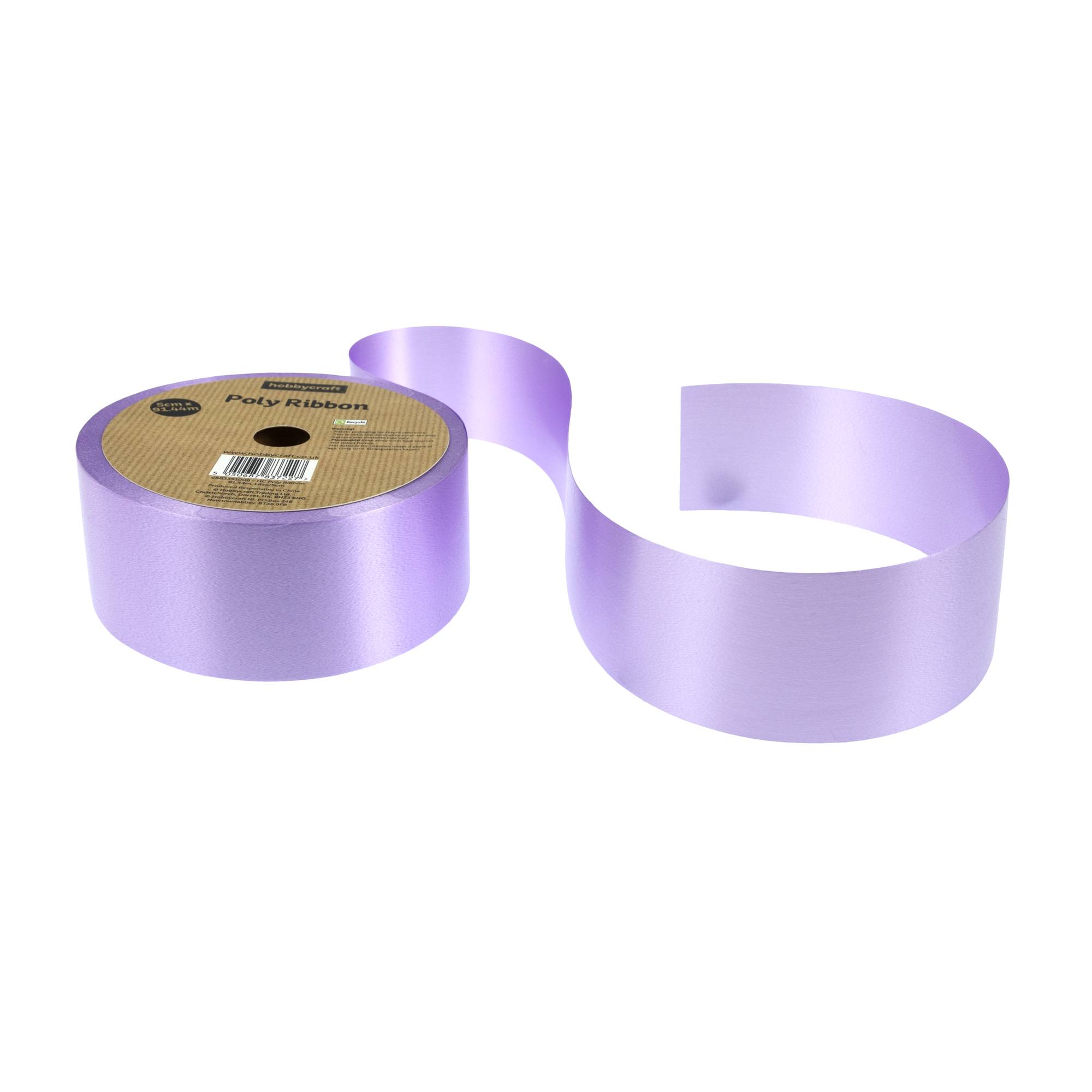 Lilac Poly Ribbon 5cm x 91m | Hobbycraft