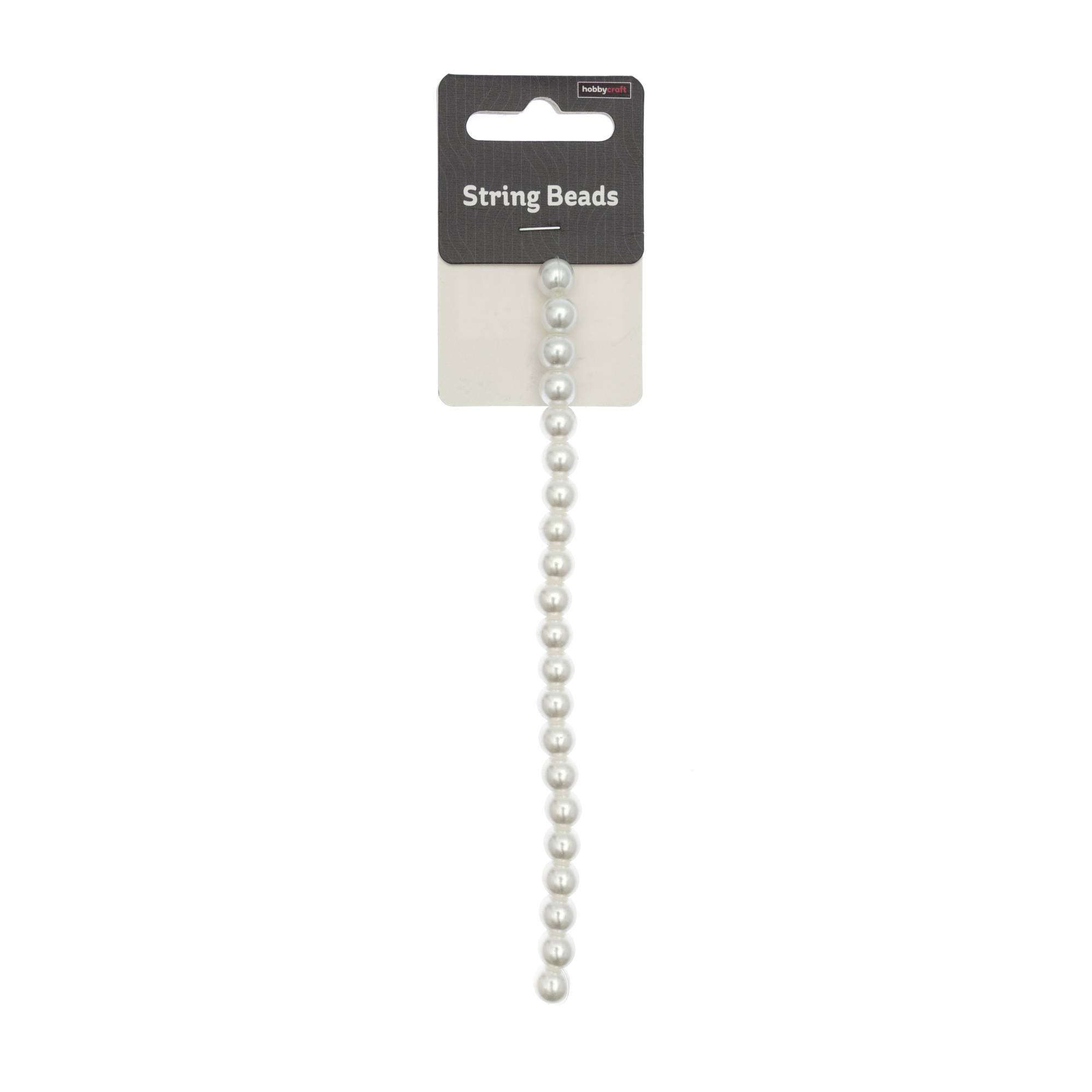 White Glass Pearl String Beads 8mm 21 Pieces | Hobbycraft