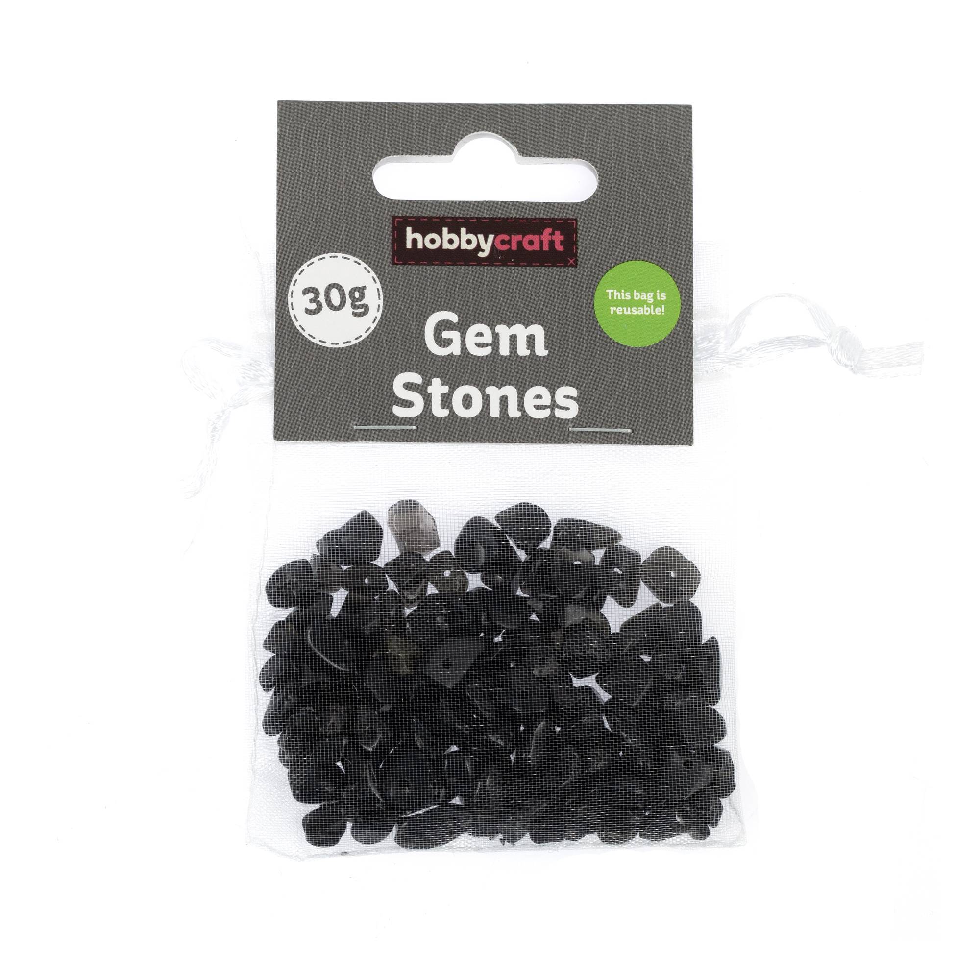 Black Gem Stones 30g | Hobbycraft