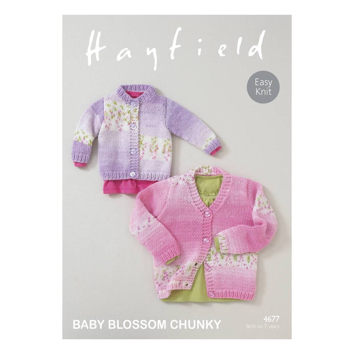 Hayfield Baby Blossom Chunky Cardigans Pattern 4677 | Hobbycraft